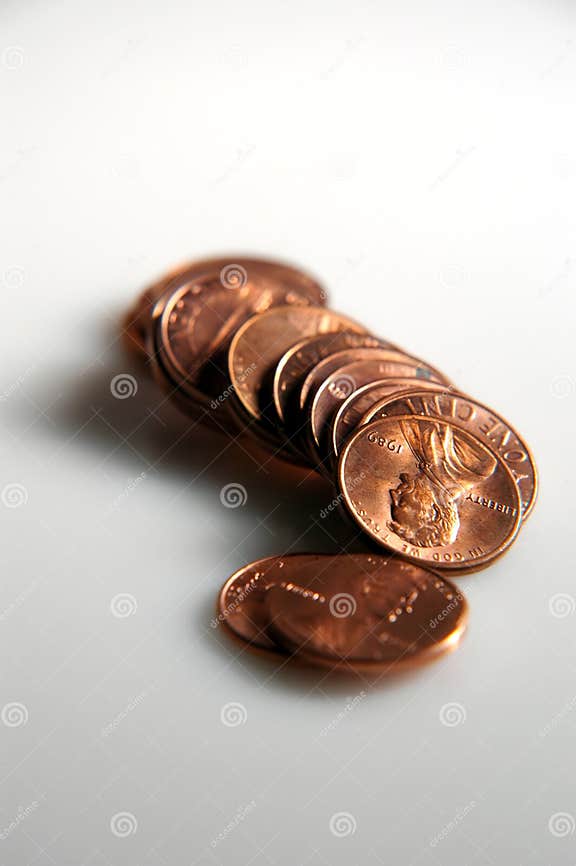 Shiny pennies stock photo. Image of lincoln, currency - 1107670