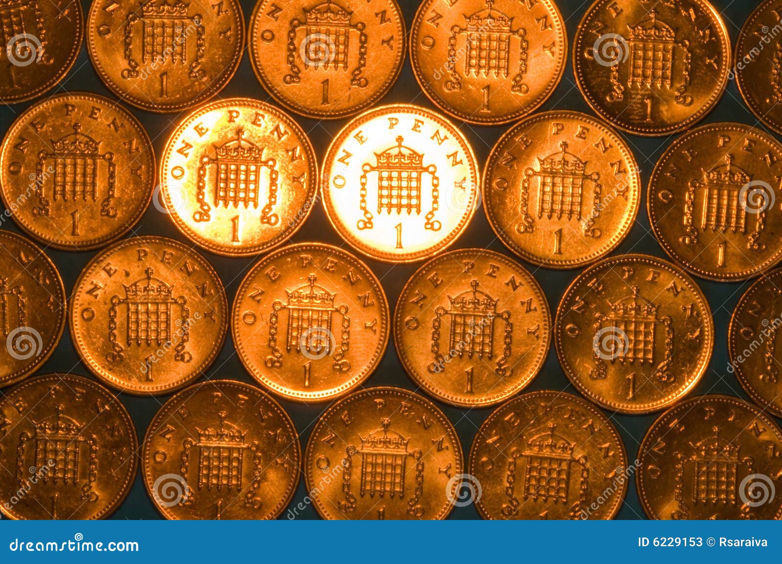 Shiny pennies stock image. Image of coin, british, nest - 6229153