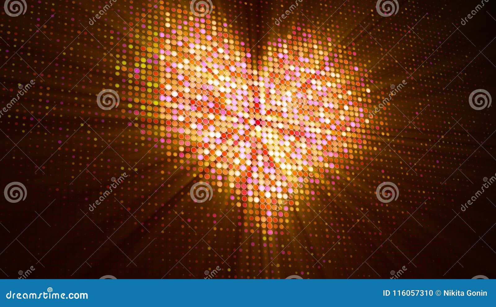 Shiny Pink Heart Shape on Digital Screen Stock Illustration ...