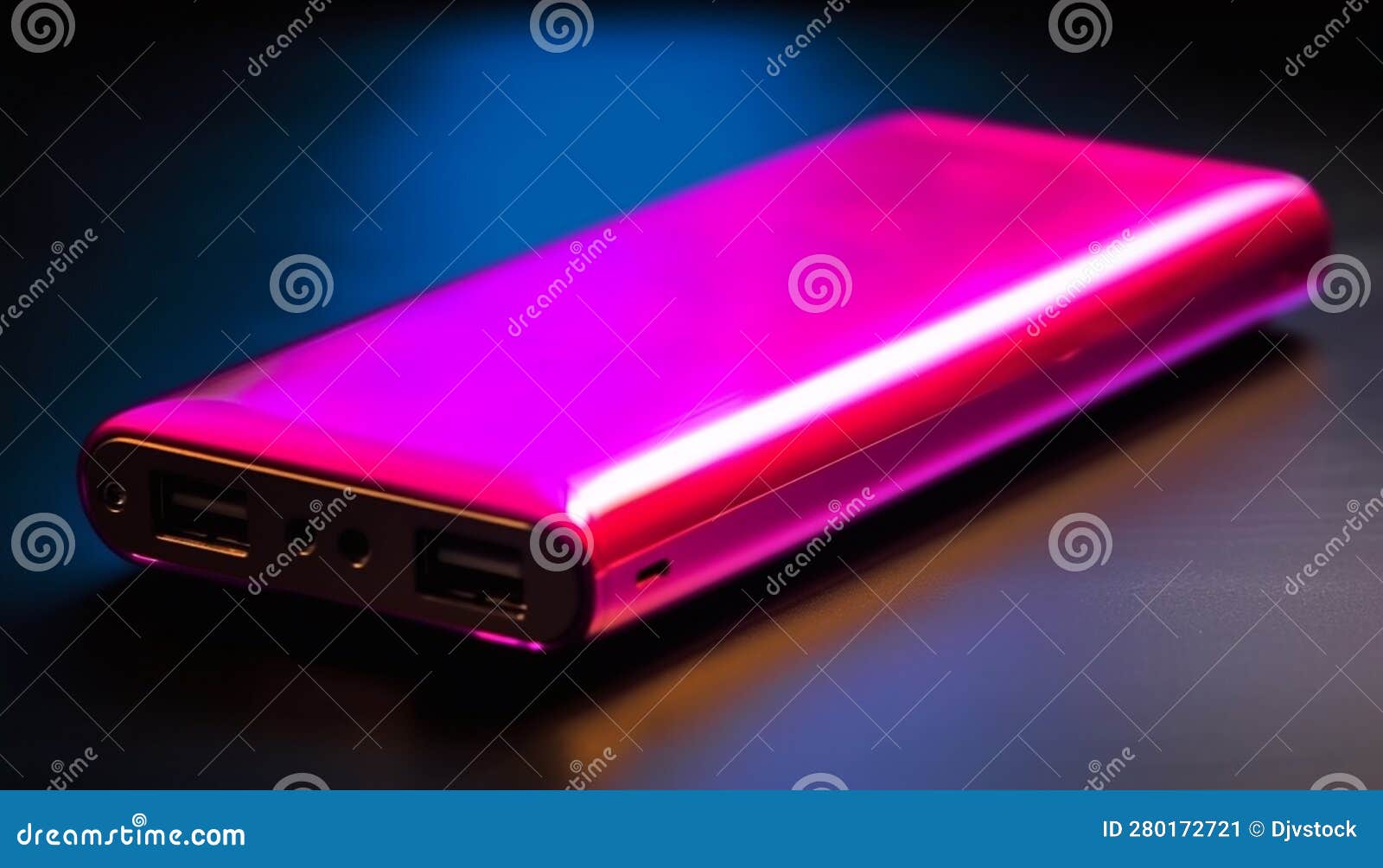 Shiny Pink Mobile Phone Charger Illuminates in Studio Shot Generated by ...