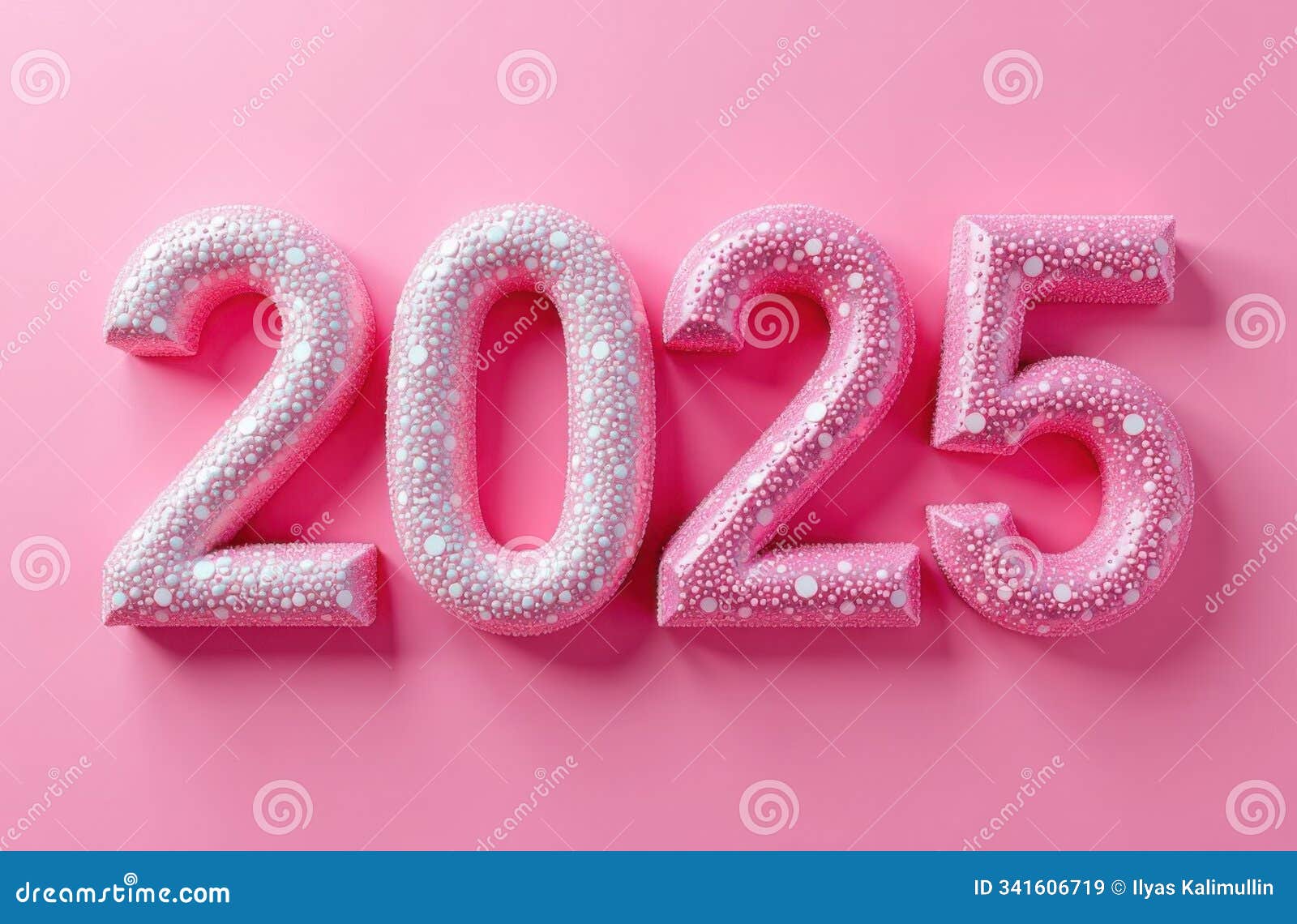 2025 Pink Numbers Celebrating New Year on Pink Background Stock Image ...
