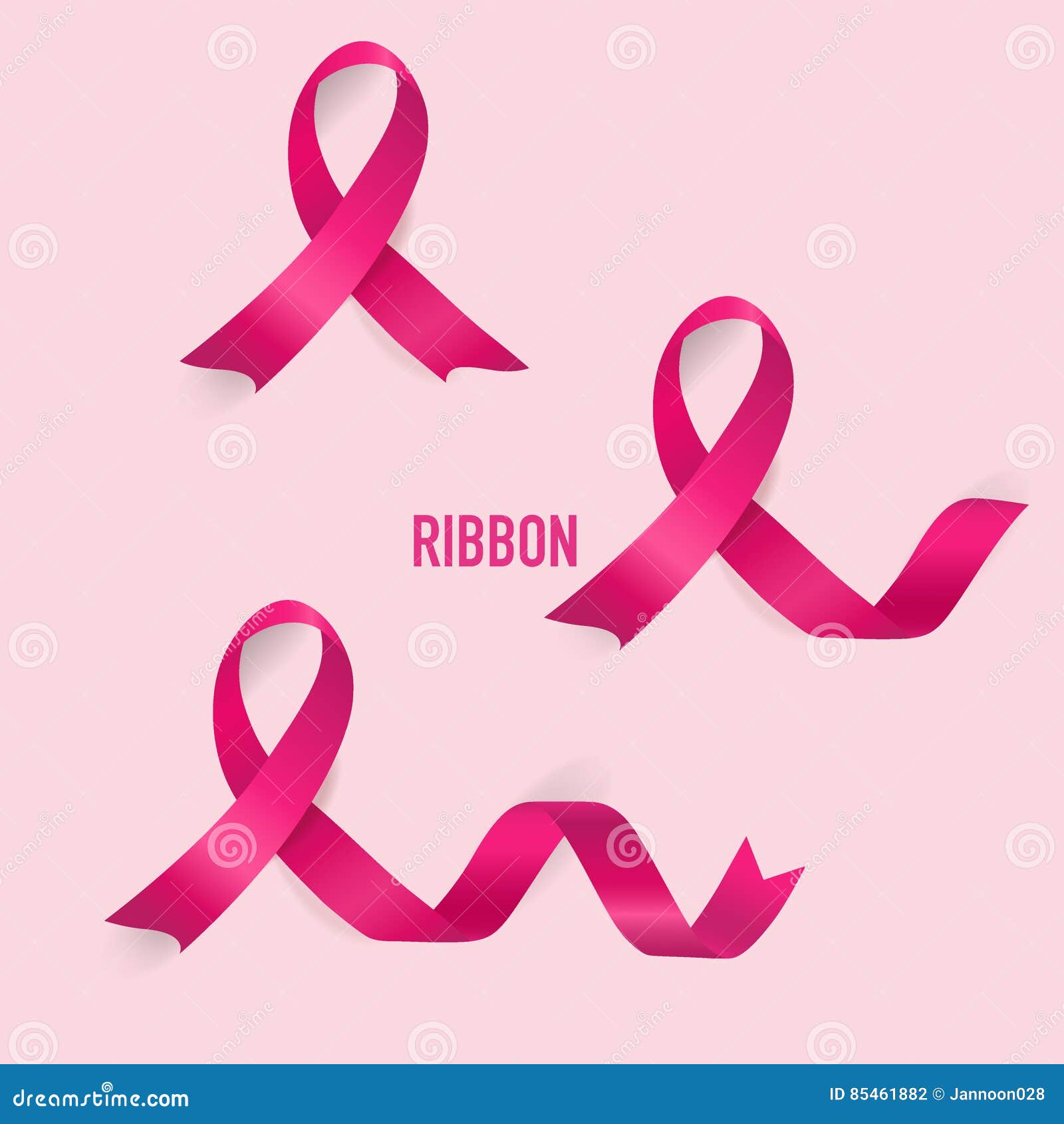Shiny Pink Ribbon. Vector Illustration Stock Vector - Illustration of ...