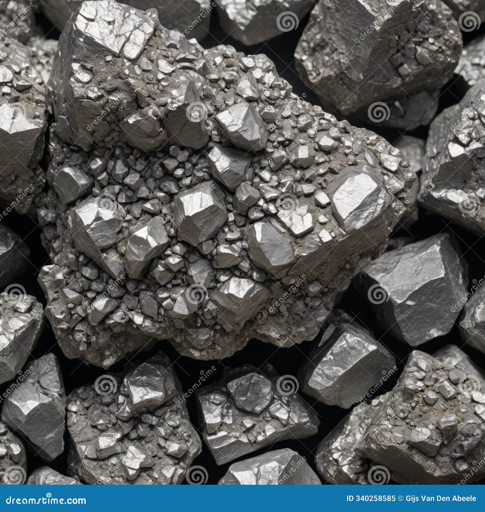 Shiny Platinum Ore Nuggets in Natural Light Mineral Mining Concept ...