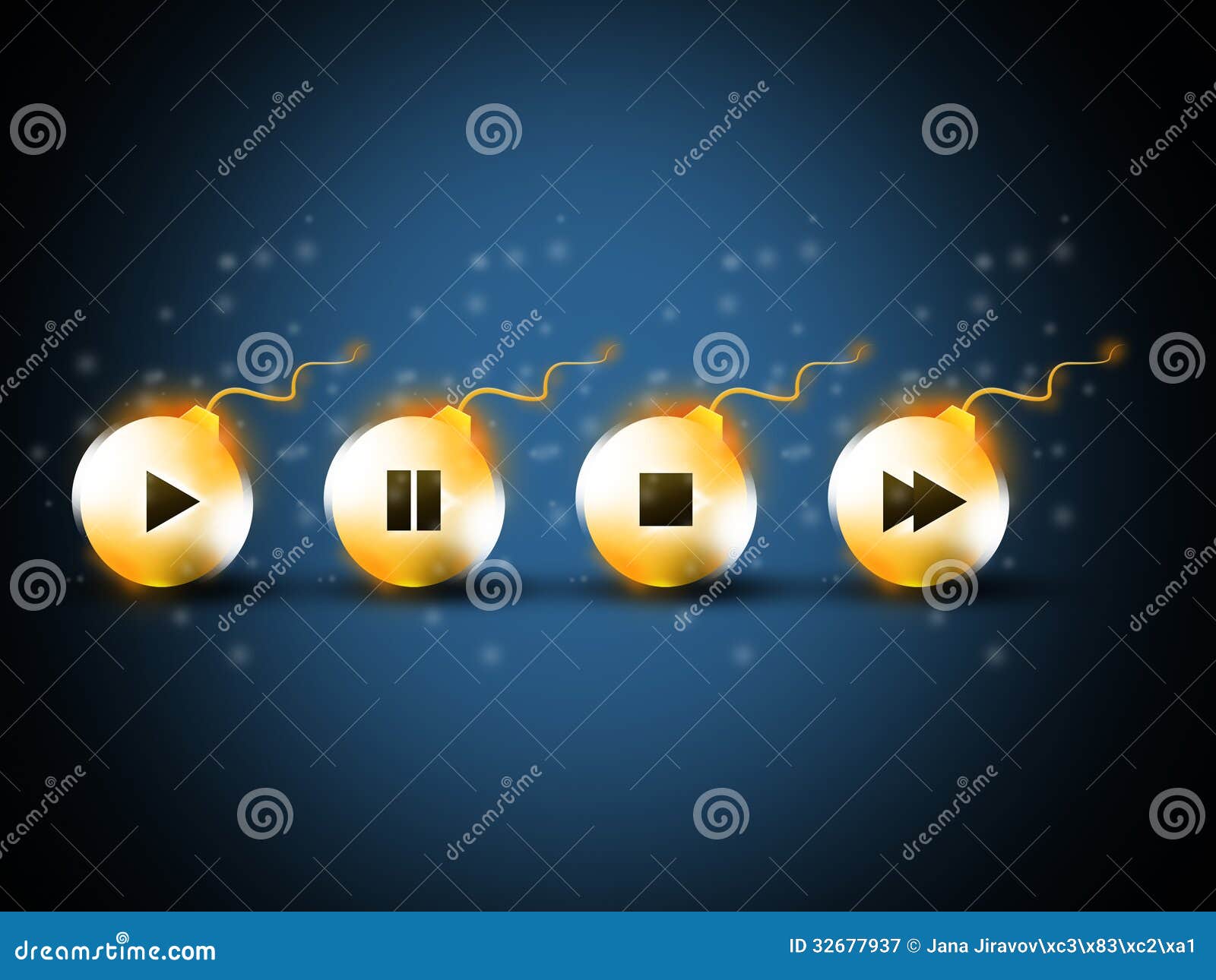 Shiny play icons stock illustration. Illustration of pause - 32677937