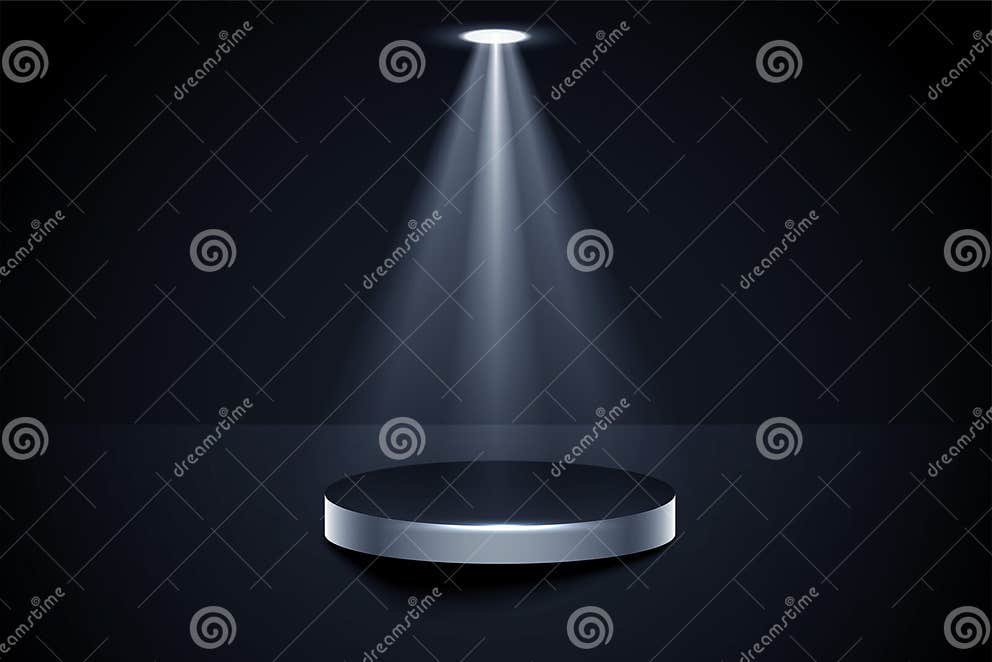Shiny Podium Stage with Spotlight Focus Background Stock Vector ...