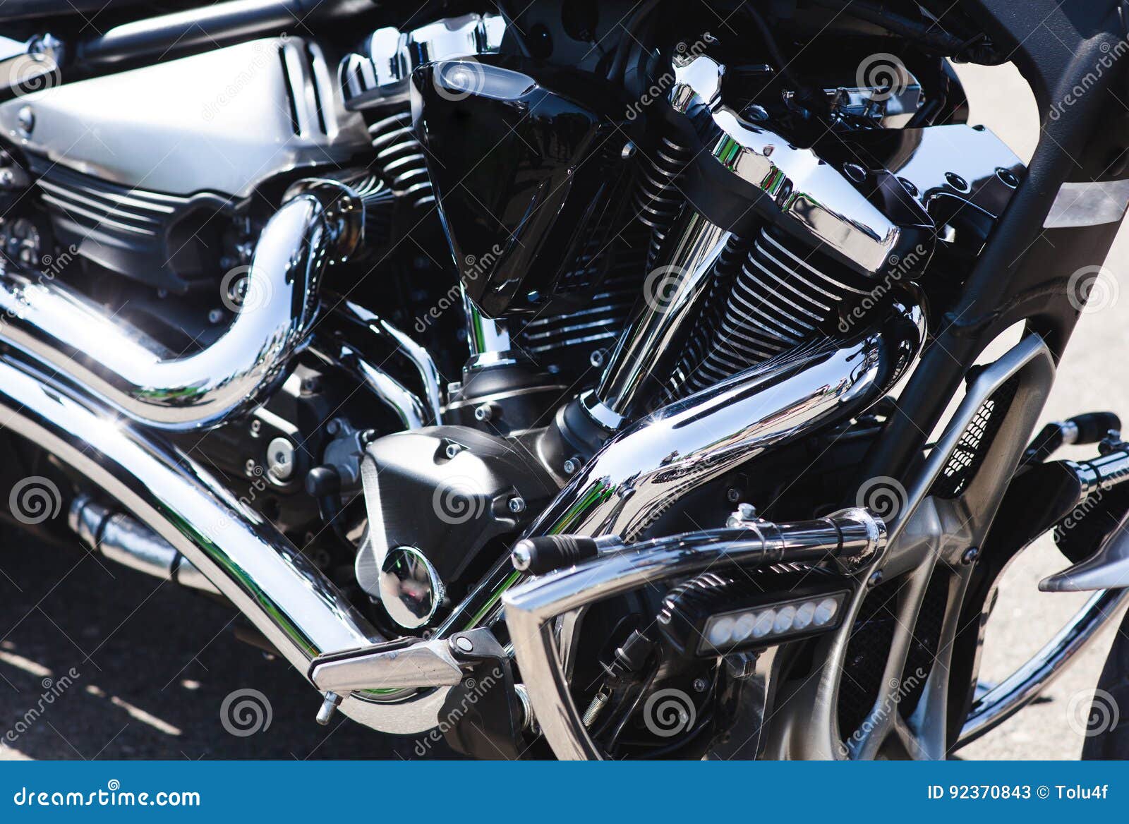 Shiny Power Chrome Motorcycle Engine Block Stock Image - Image of ...