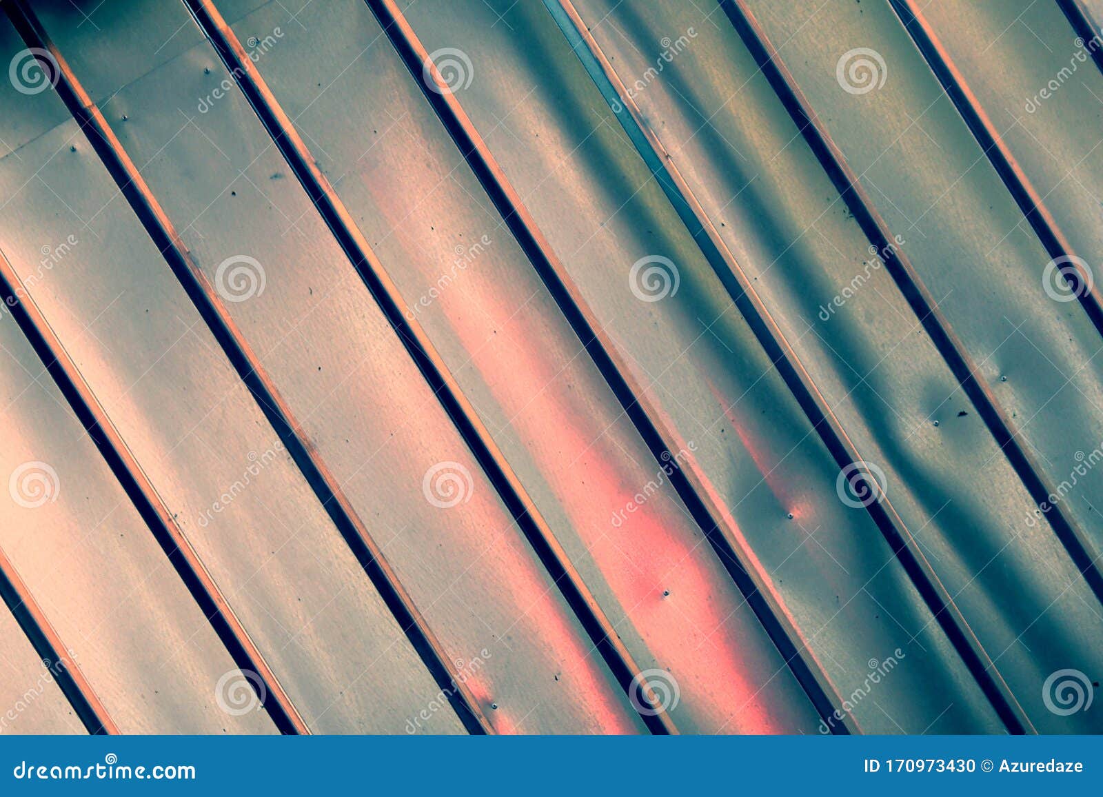 Shiny Profiled Metal Sheets Closeup Stock Photo - Image of shiny ...