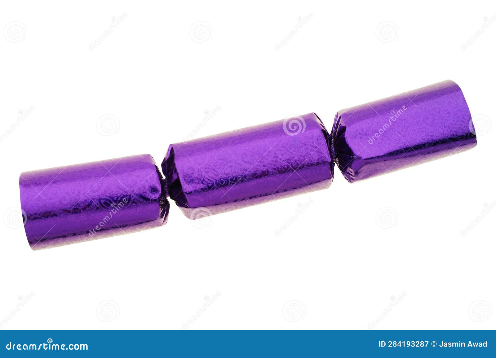 Purple Party Cracker Isolated on White Stock Image - Image of ...