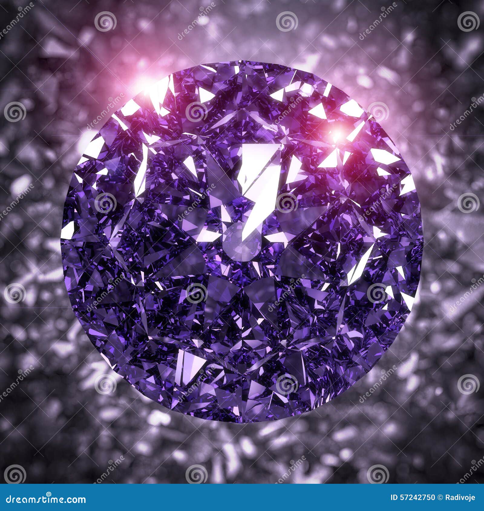 Shiny Purple Diamond stock illustration. Illustration of close - 57242750