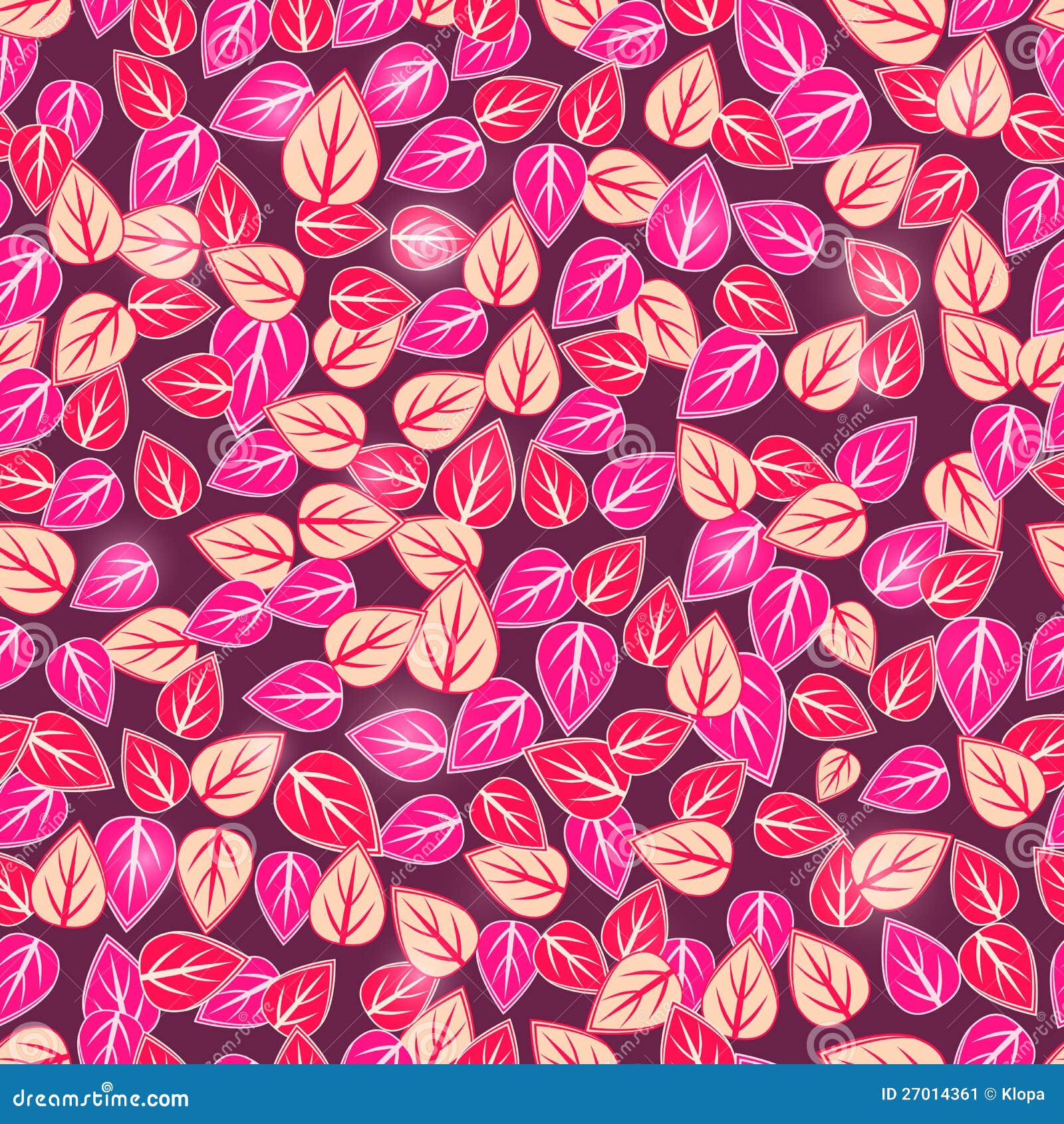 Shiny Purple Leaf Seamless Pattern Stock Vector - Illustration of ...