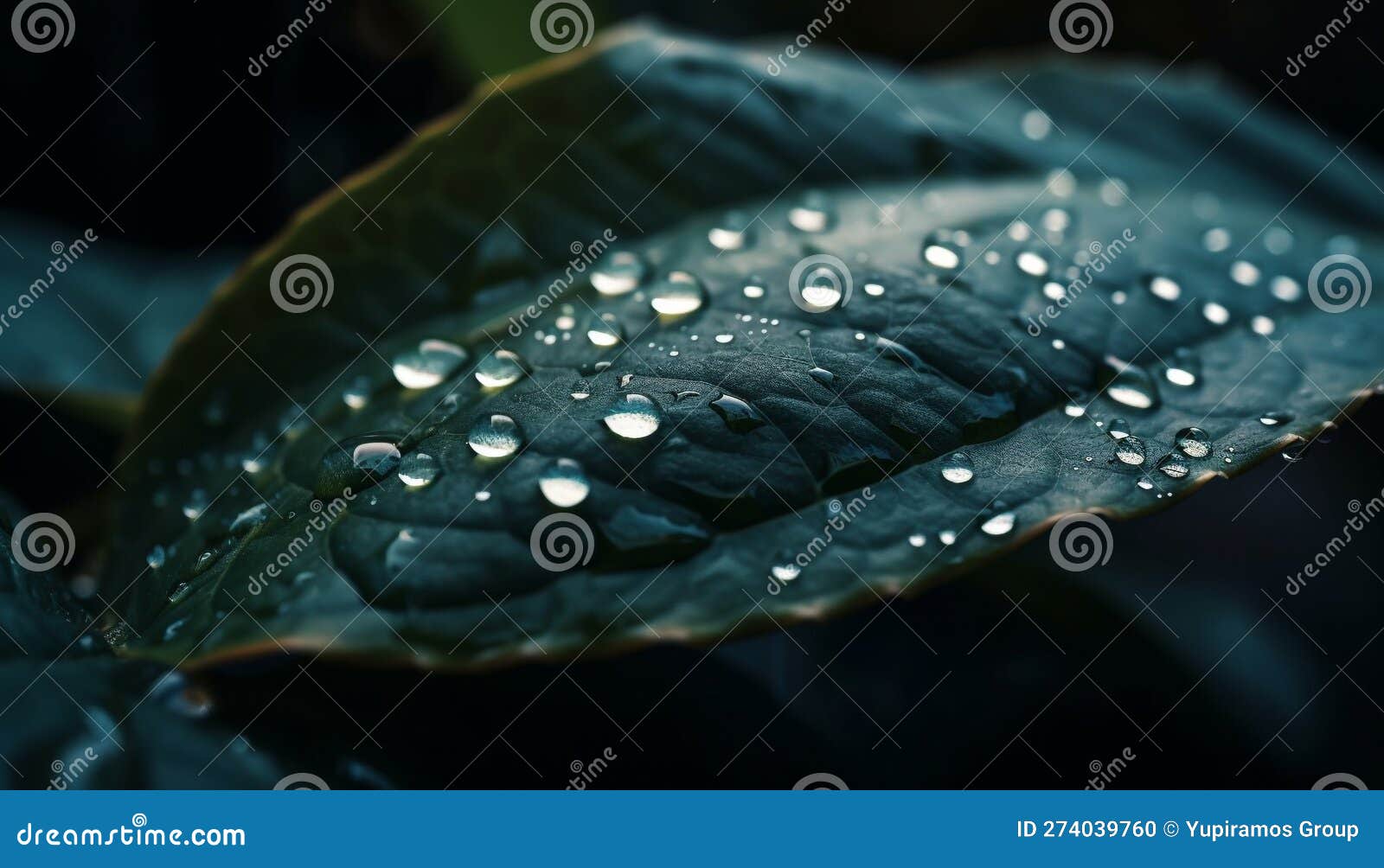 Shiny Raindrop on Leaf, Symbolizes Freshness Generated by AI Stock ...