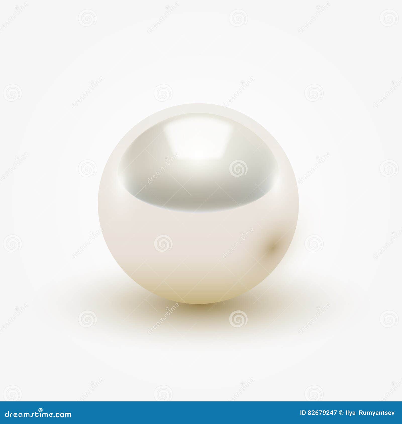 Shiny Realistic White Pearl on White Background Stock Vector ...