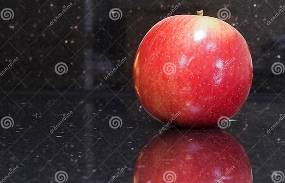 Shiny red apple stock image. Image of kitchen, single - 2024511