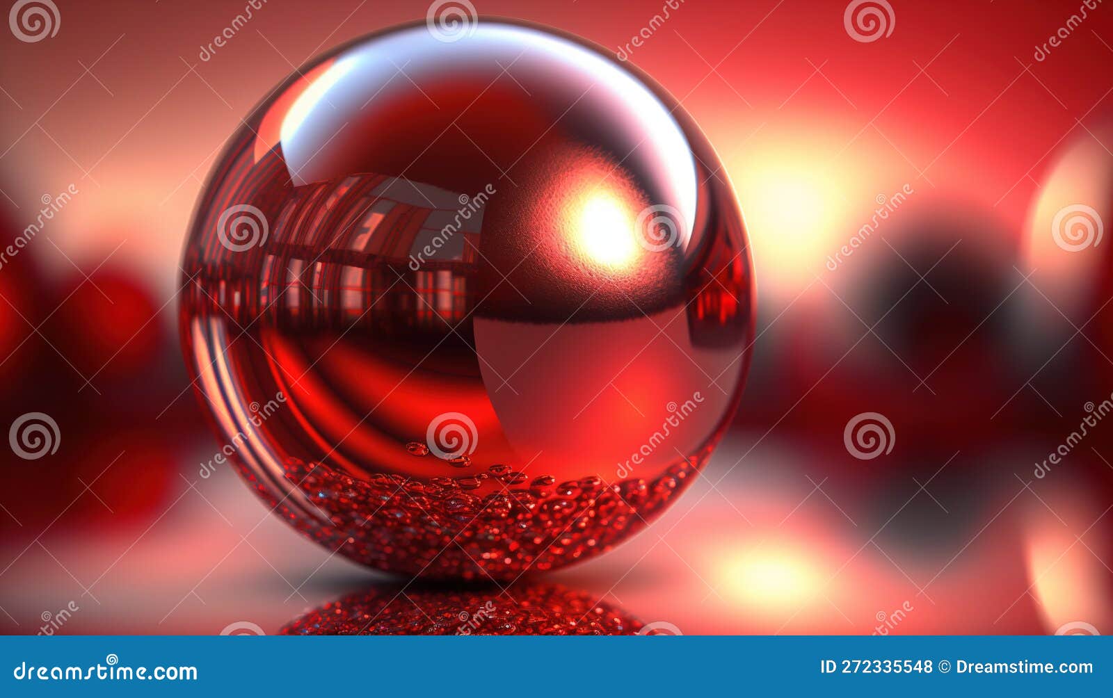 A Shiny Red Ball with a Reflection on the Surface of it Stock ...