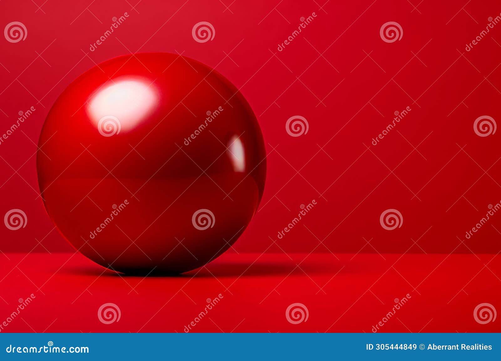 A Shiny Red Ball Sitting on Top of a Red Surface Stock Illustration ...