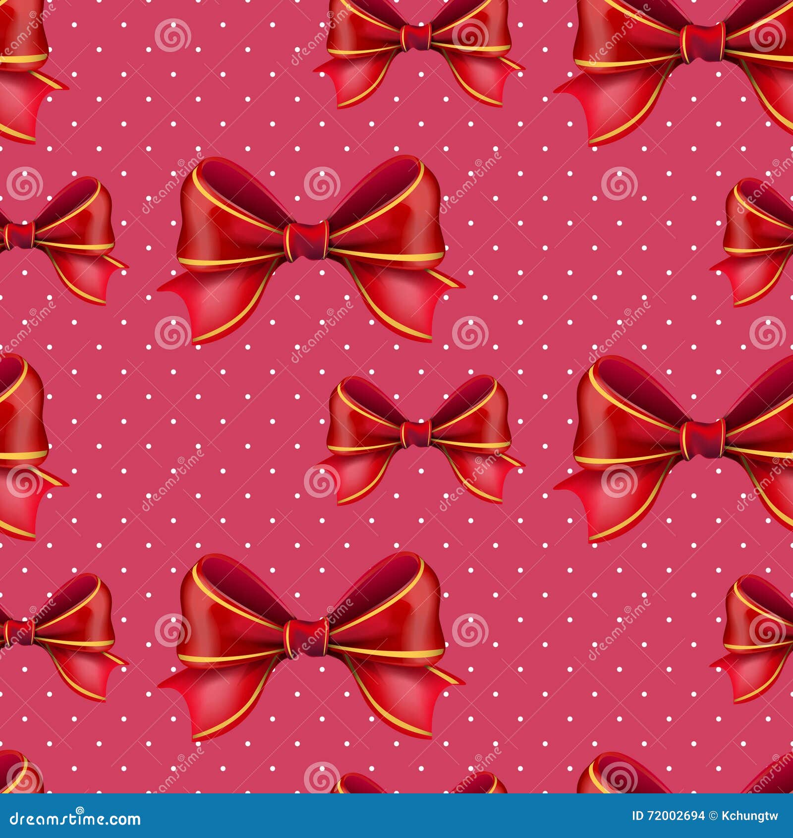 Shiny Red Bow in Seamless Pattern Stock Illustration - Illustration of ...