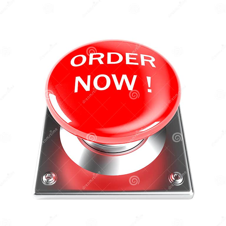 Shiny Red Button with Order Now Stock Illustration - Illustration of ...