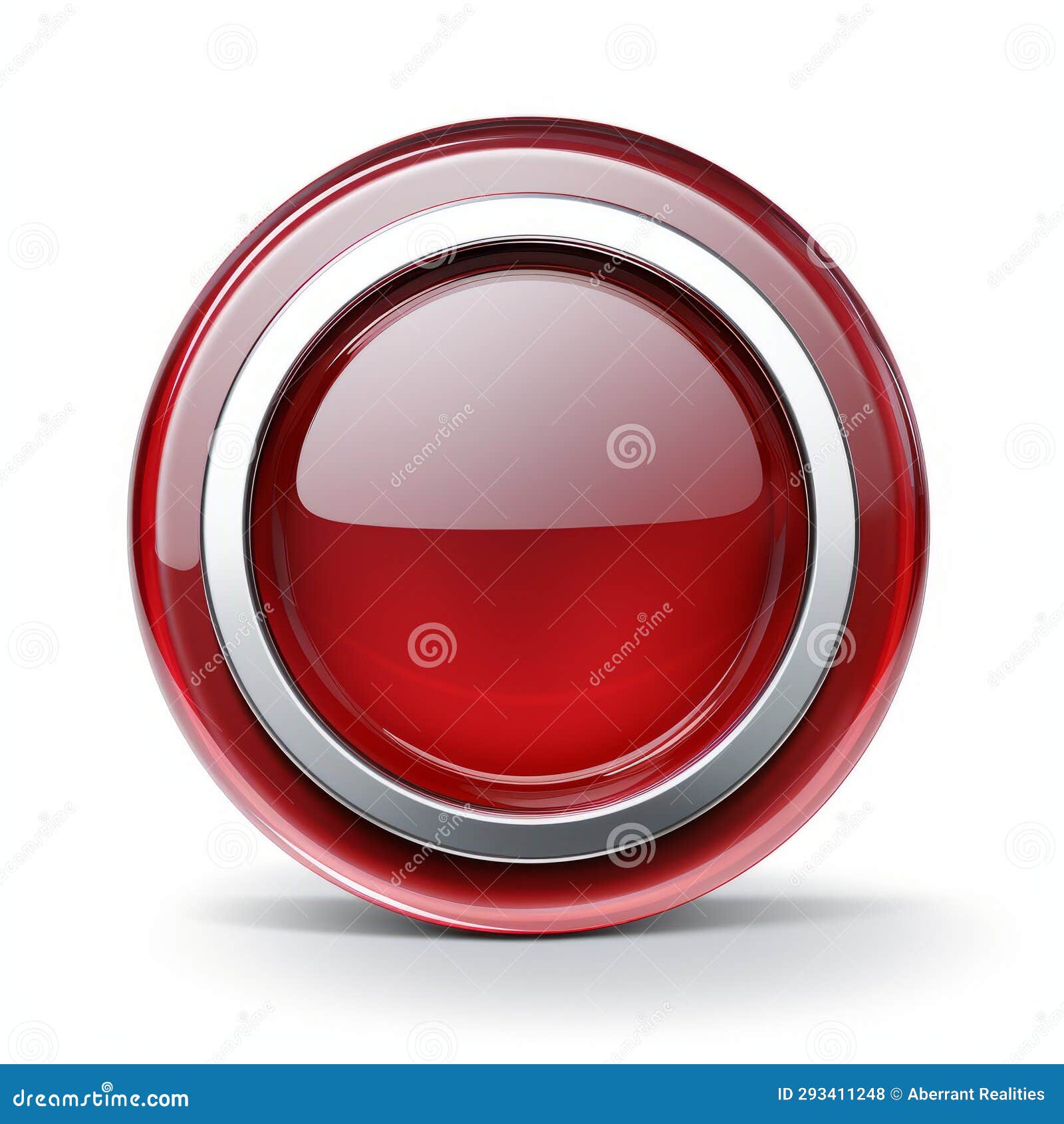 A Shiny Red Button on a White Background Stock Illustration ...