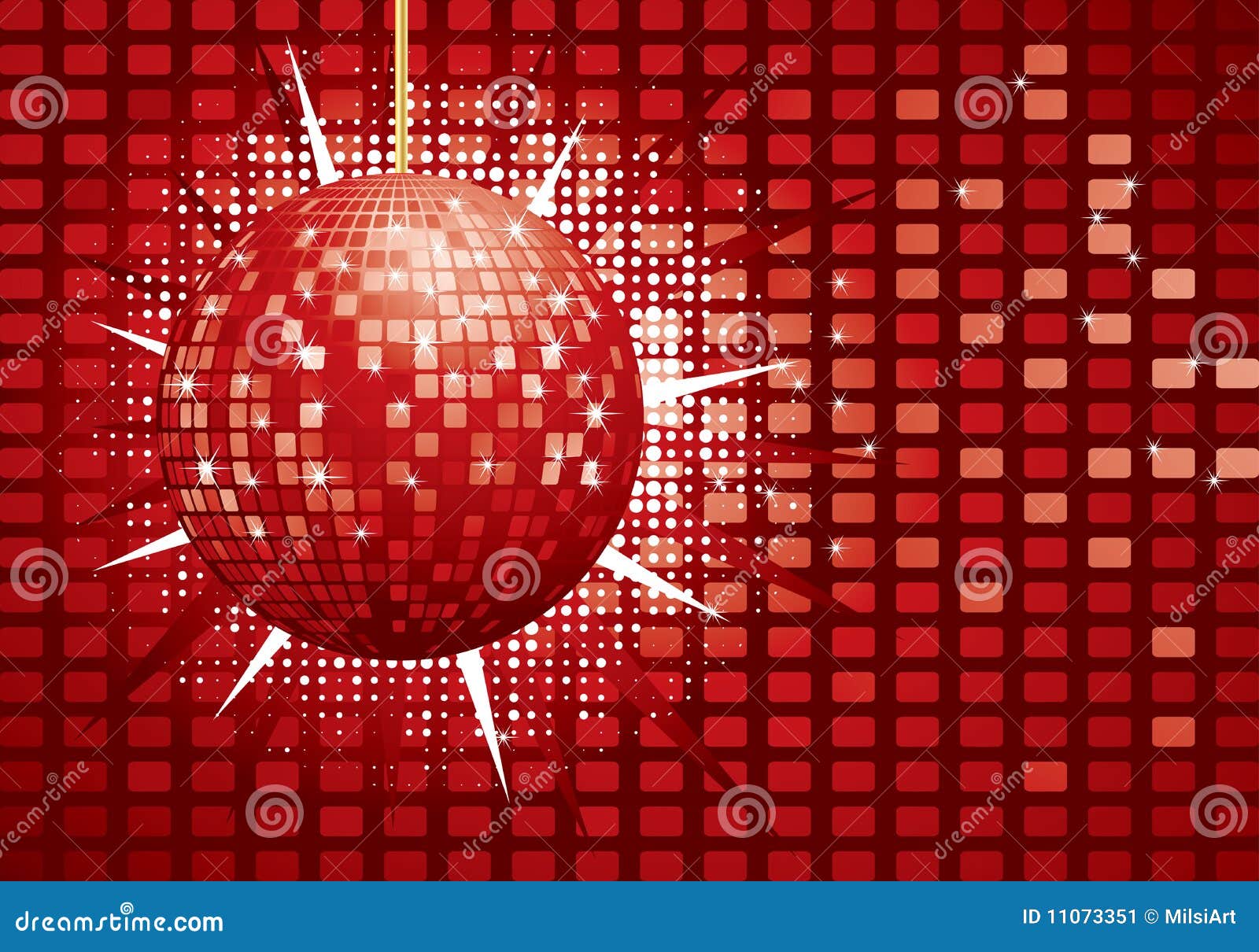 Shiny red disco ball stock vector. Illustration of vector - 11073351