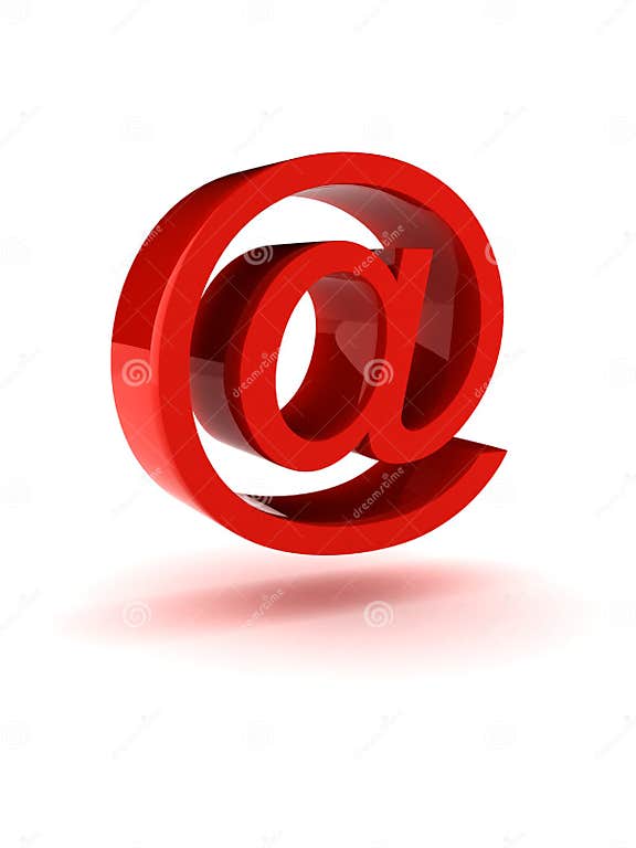 Shiny Red E-mail Sign stock illustration. Illustration of message ...