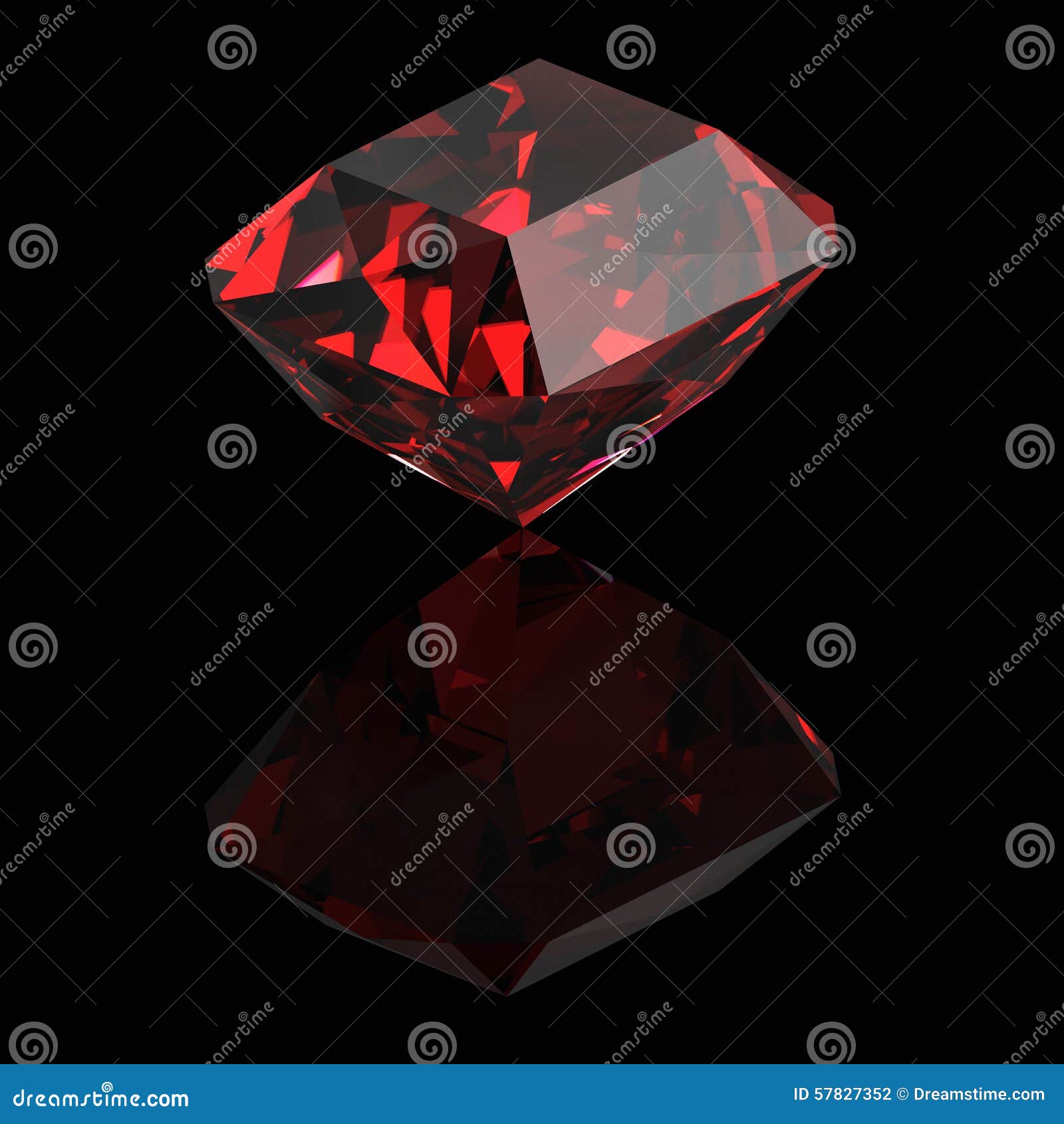 Shiny Red Gemstone with a Reflection Stock Illustration - Illustration ...