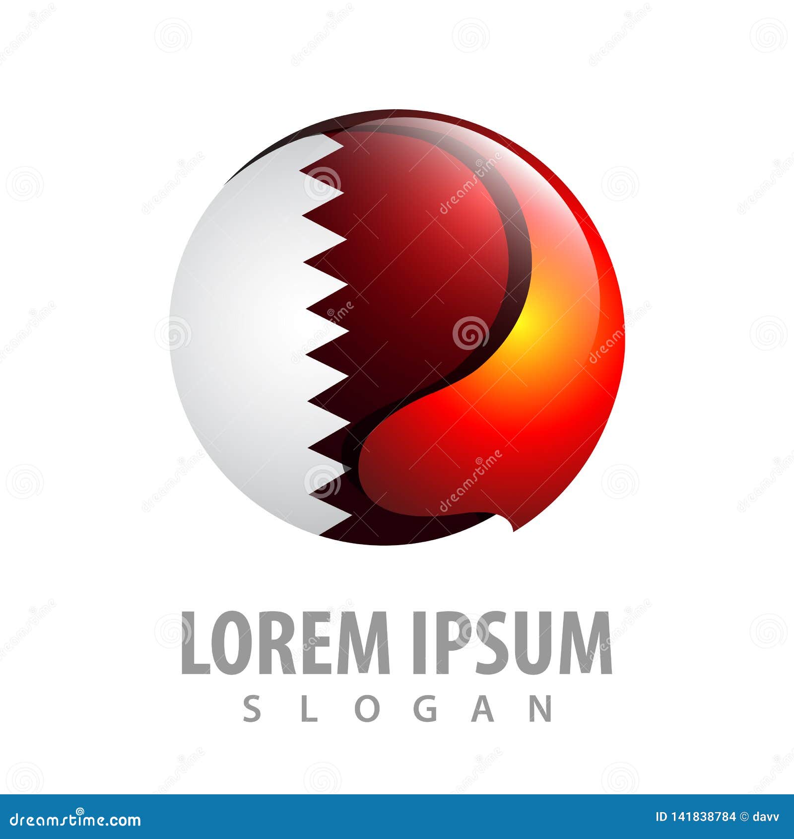 Shiny Red Glow Sphere Logo Concept Design. Symbol Graphic Template ...