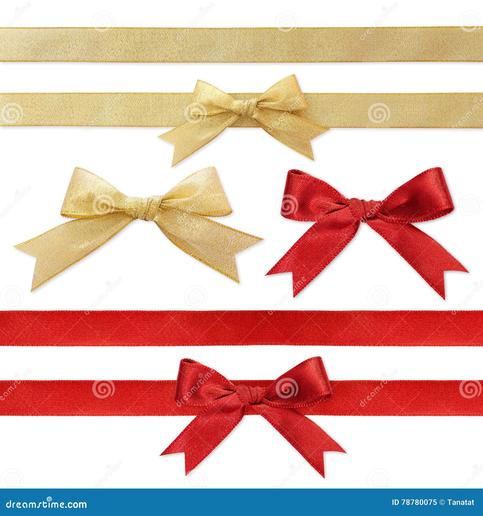 Shiny Red and Gold Satin Ribbon on White Stock Image - Image of holiday ...