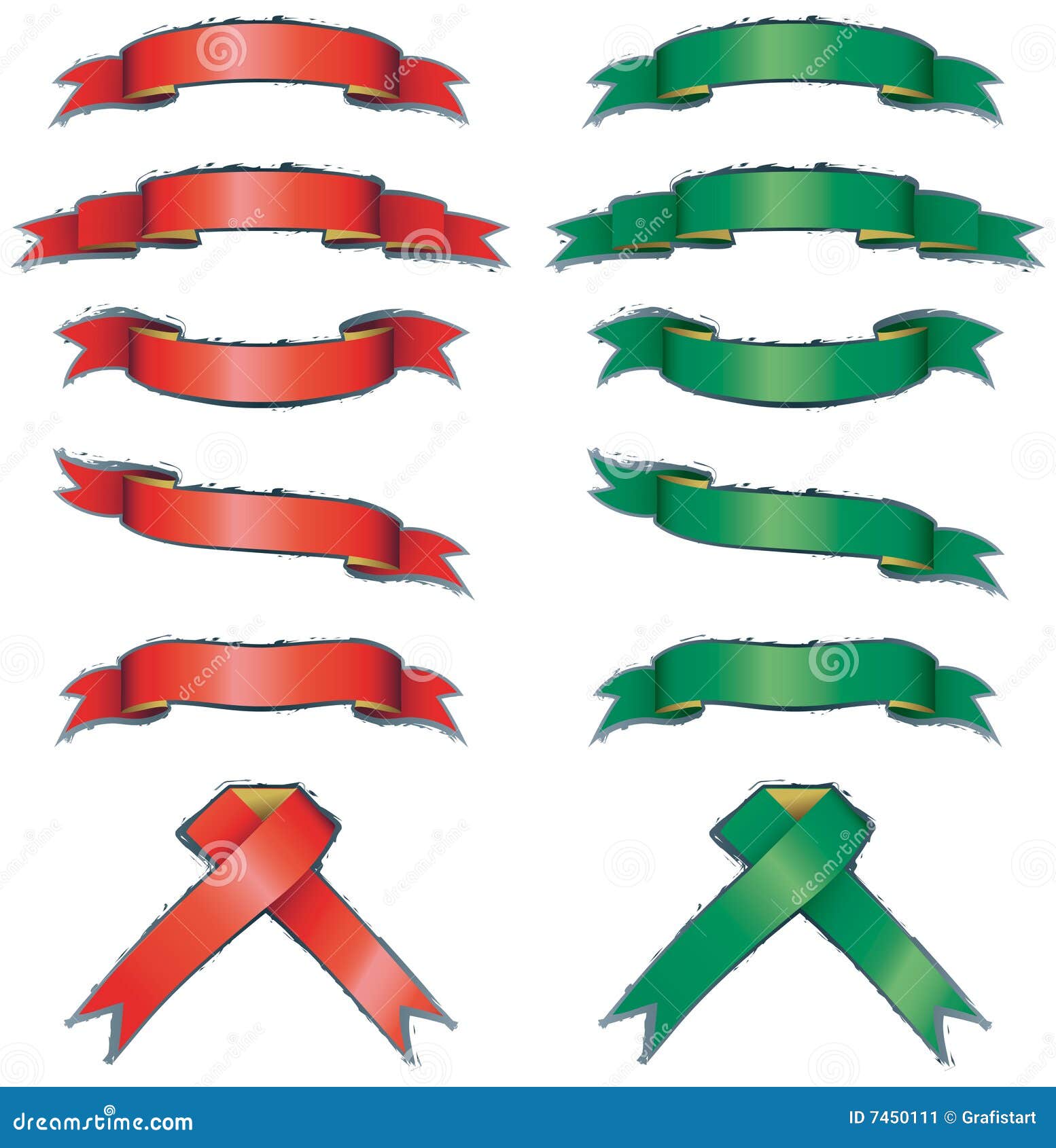 Shiny Red and Green Banners Set Stock Vector - Illustration of placard ...