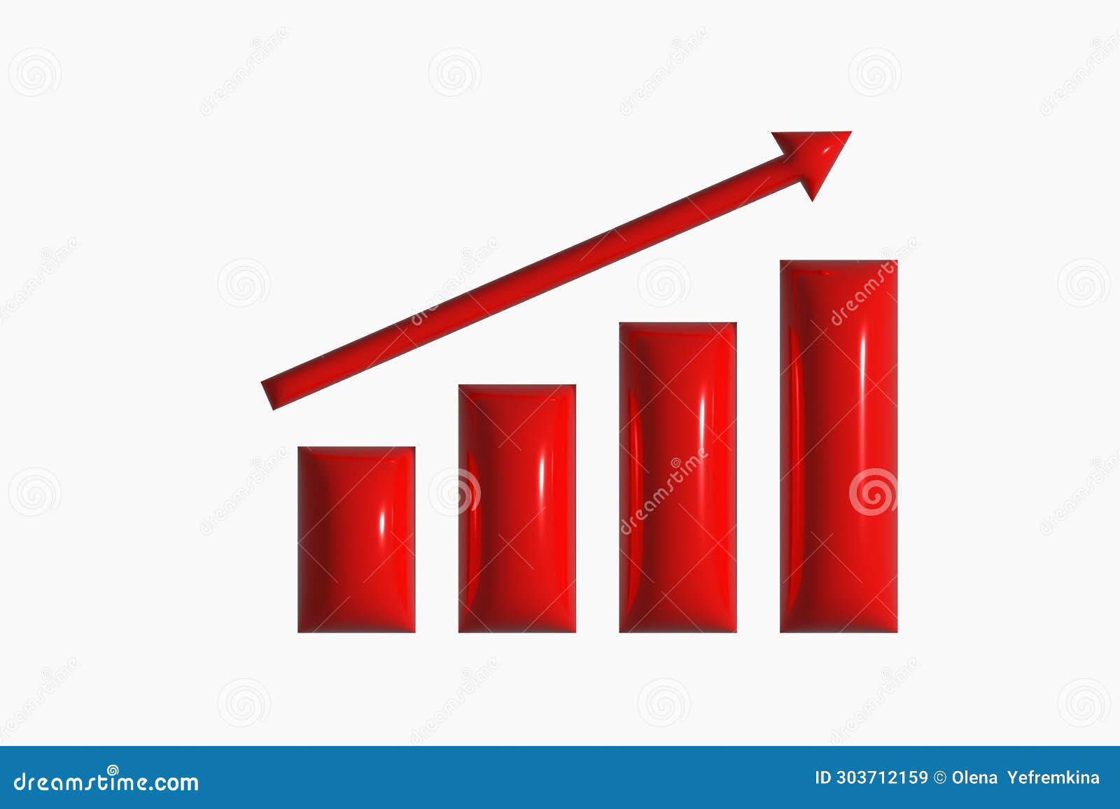 Shiny, Red Growth Chart with Up Arrow. Stock Illustration ...