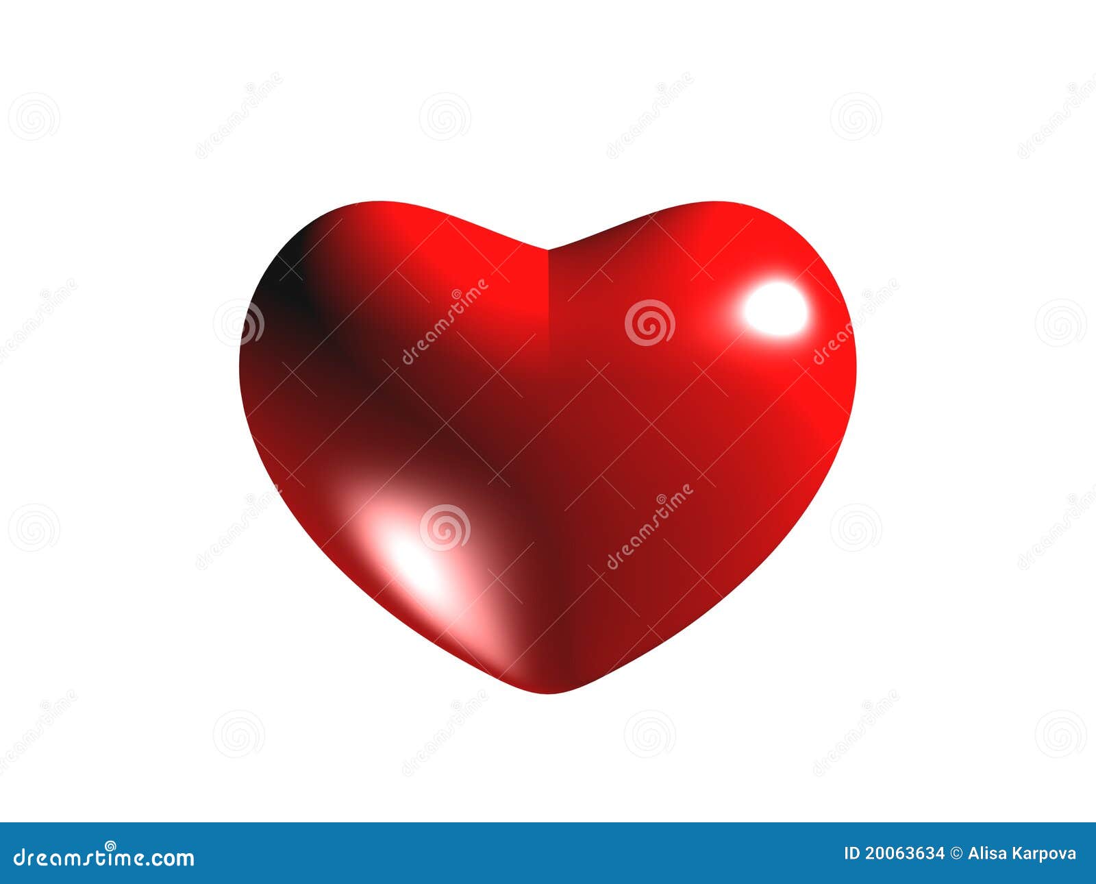 Shiny red heart isolated stock illustration. Illustration of front ...