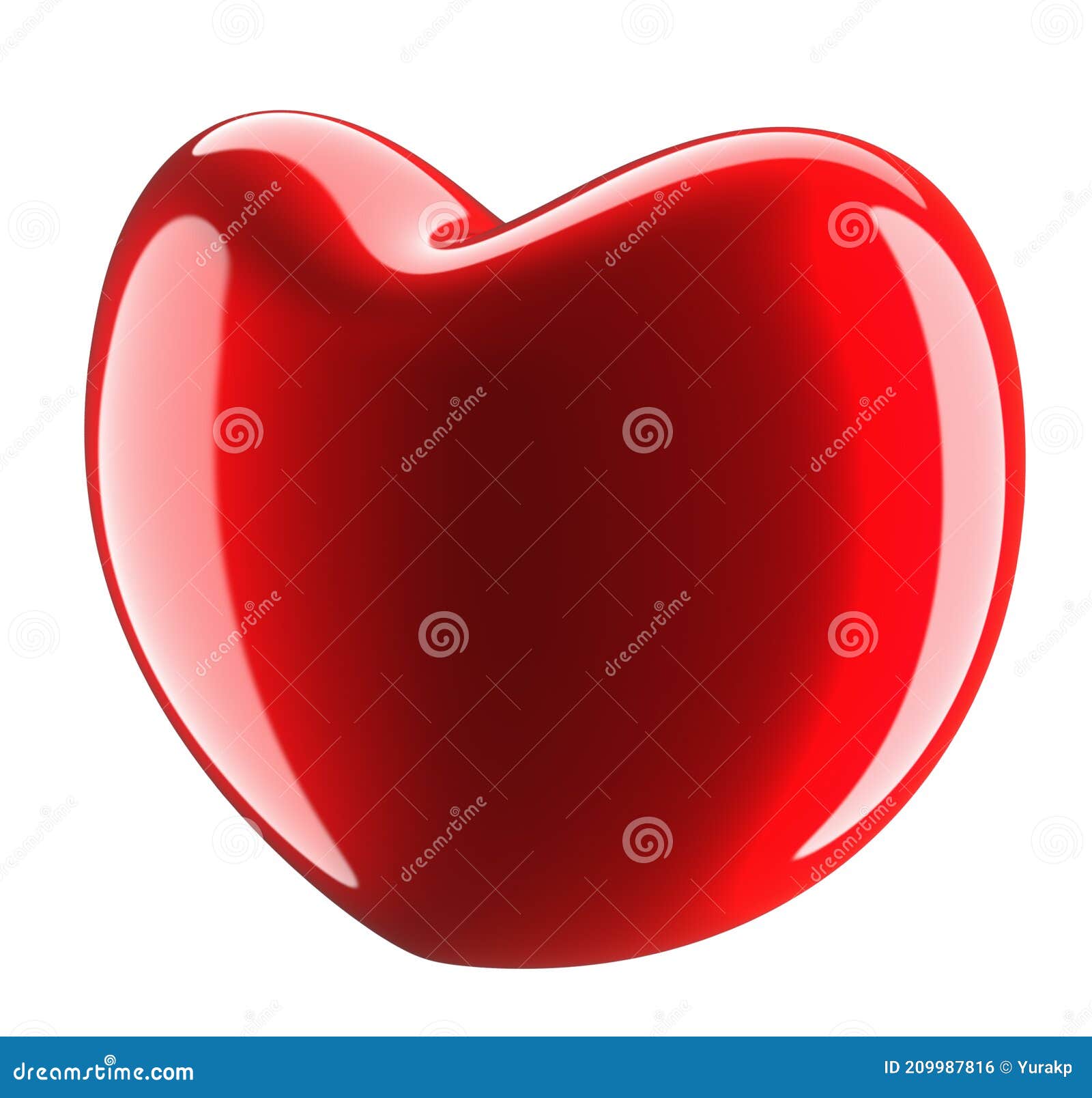 Shiny Red Heart Isolated on a White Background Stock Illustration ...