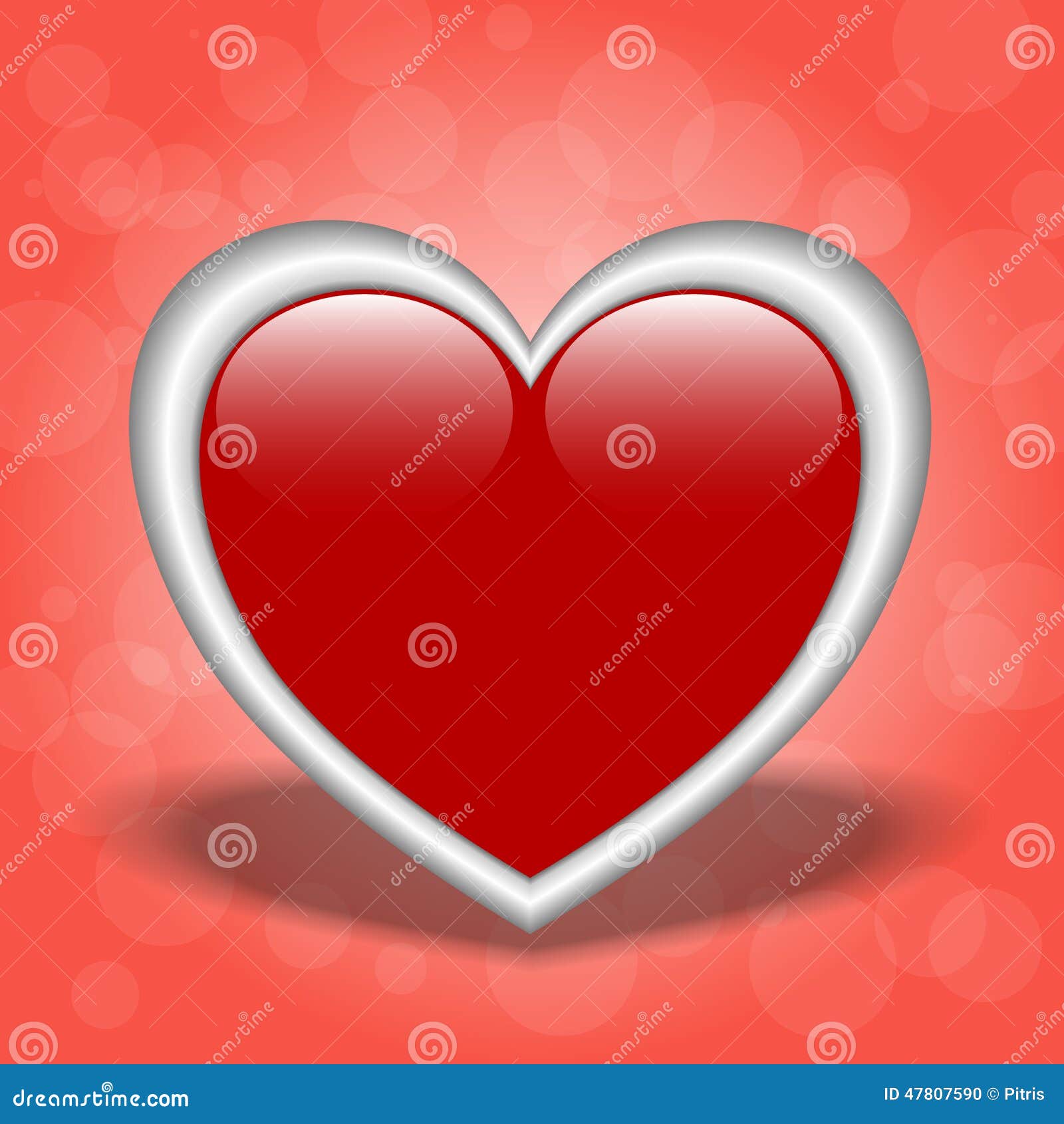 Shiny Red Heart stock vector. Illustration of retro, elegant - 47807590