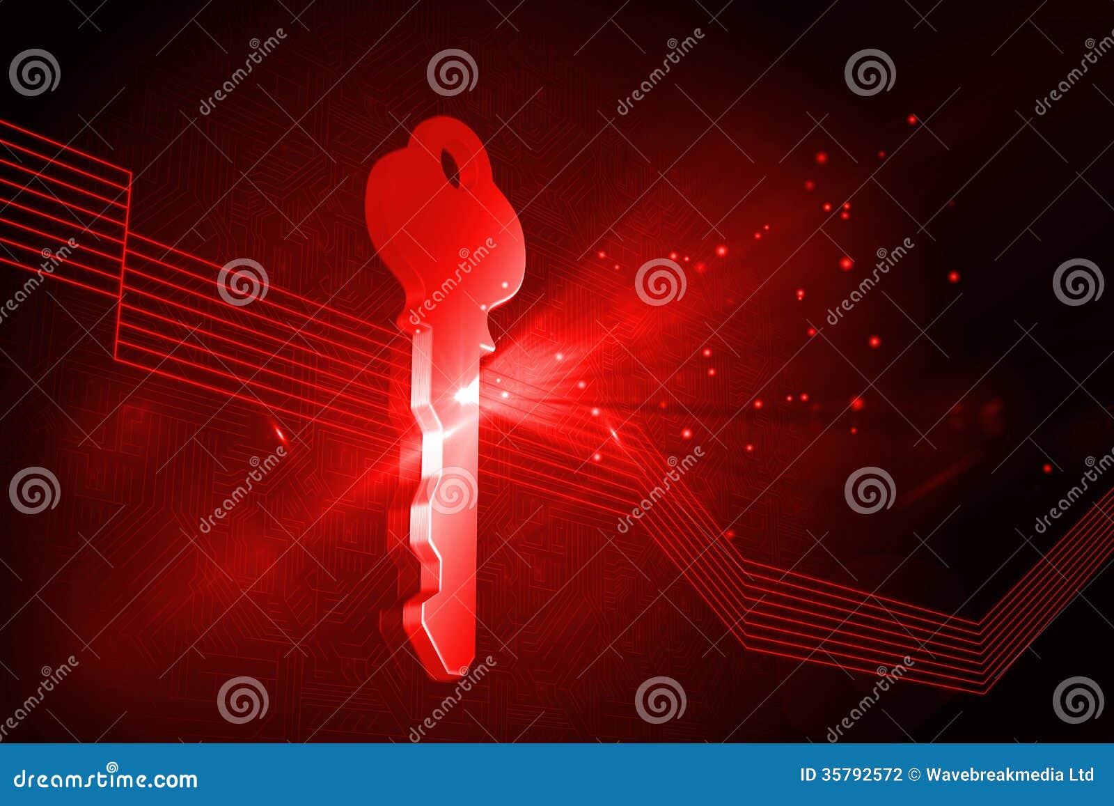 Shiny red key stock illustration. Illustration of light - 35792572