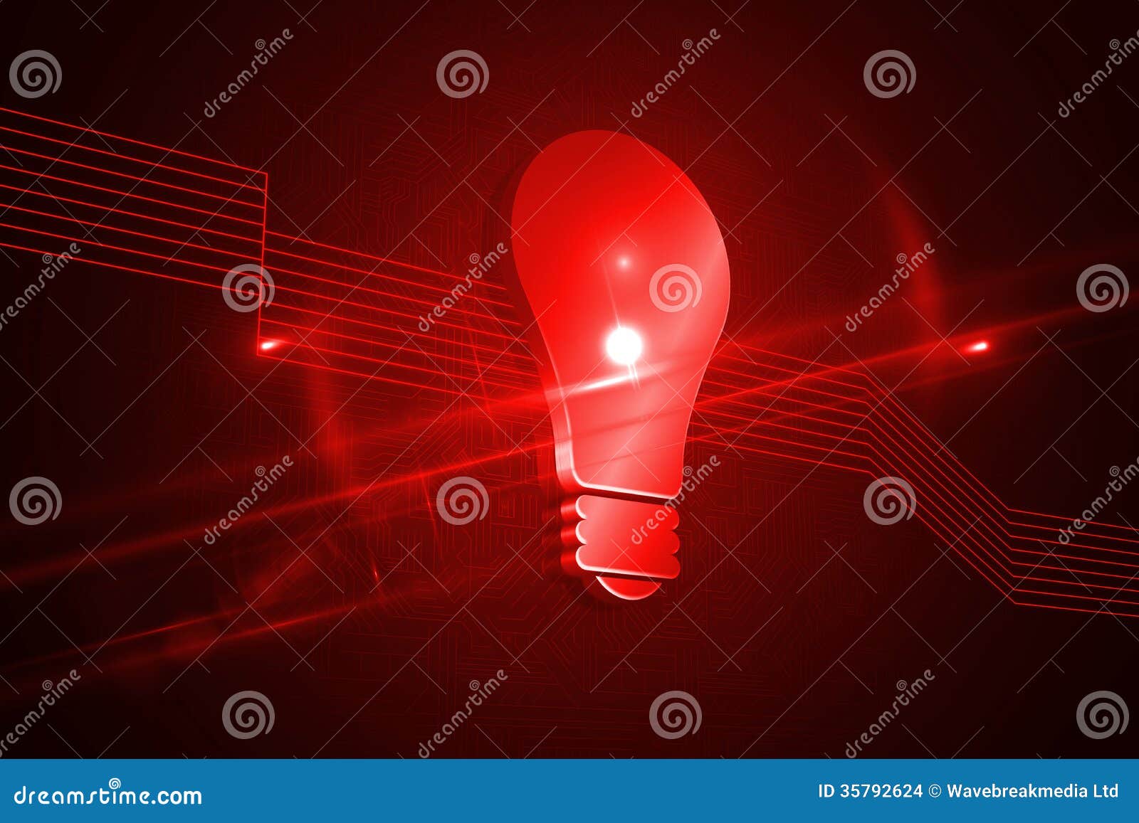 Shiny red light bulb stock illustration. Illustration of shining - 35792624