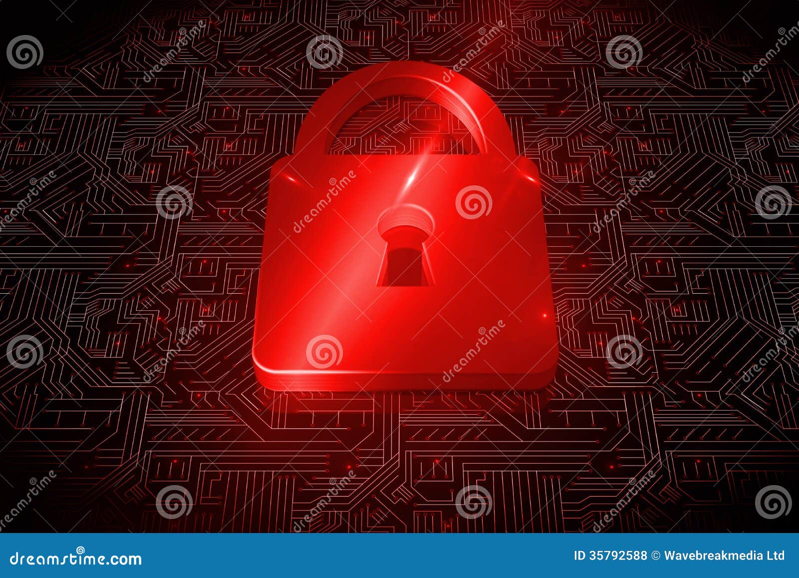 Shiny red lock stock illustration. Illustration of futuristic - 35792588