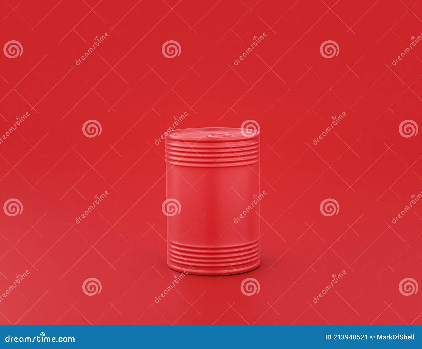 Shiny Red Plastic Tin Can in Red Background, Flat Colors, Single Color ...
