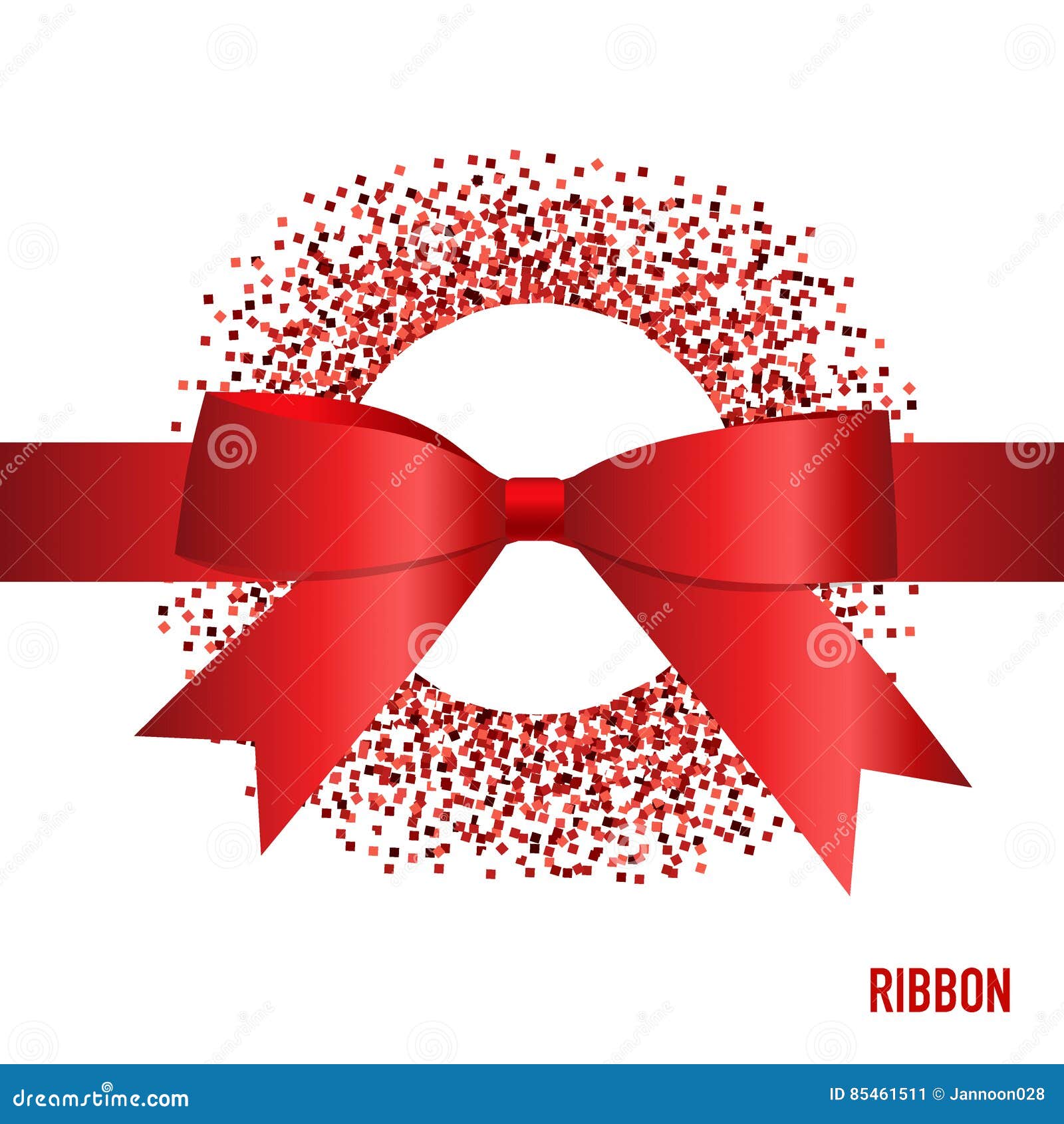Shiny Red Ribbon. Vector Illustration Stock Vector - Illustration of ...