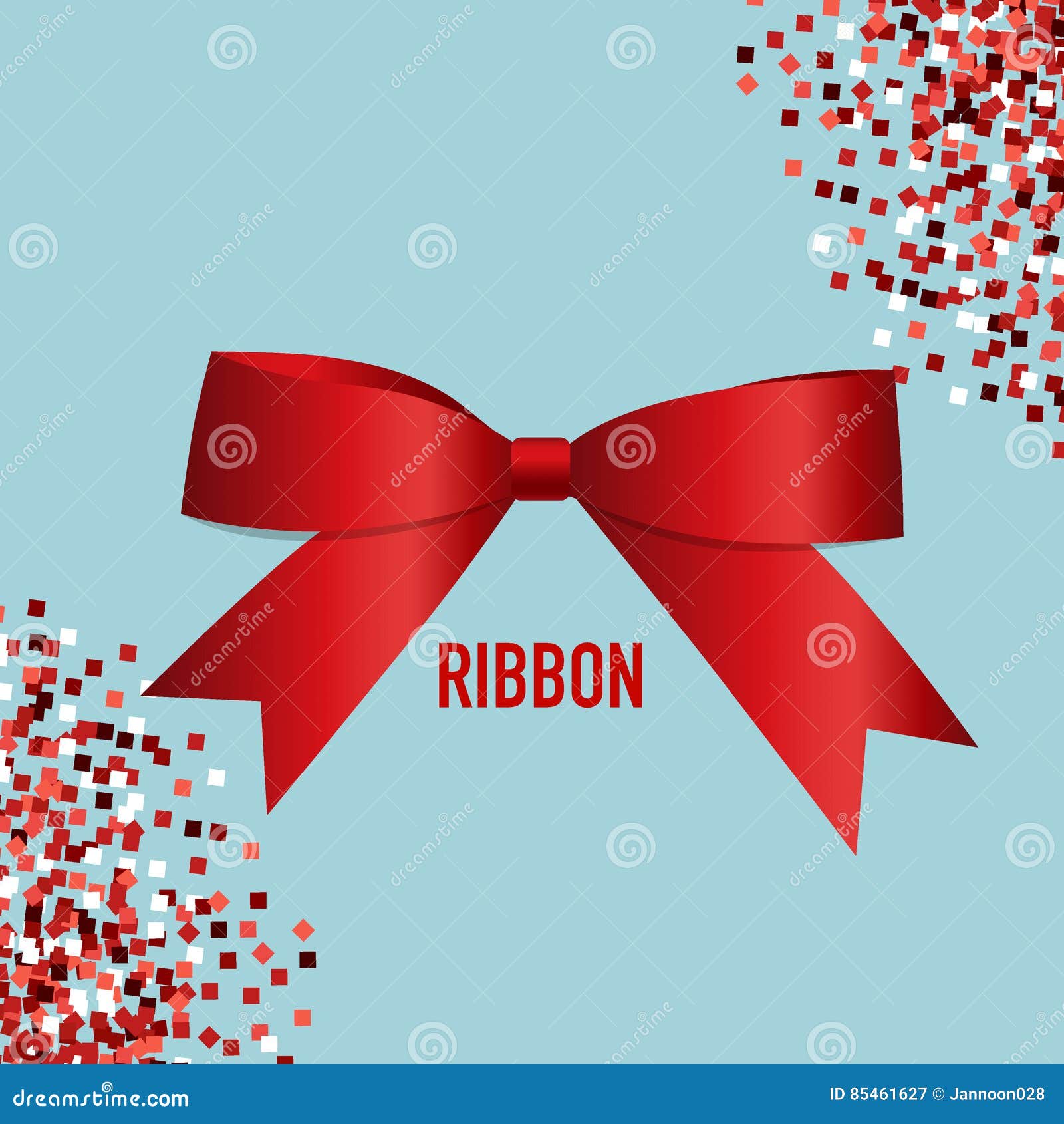 Shiny Red Ribbon. Vector Illustration Stock Vector - Illustration of ...