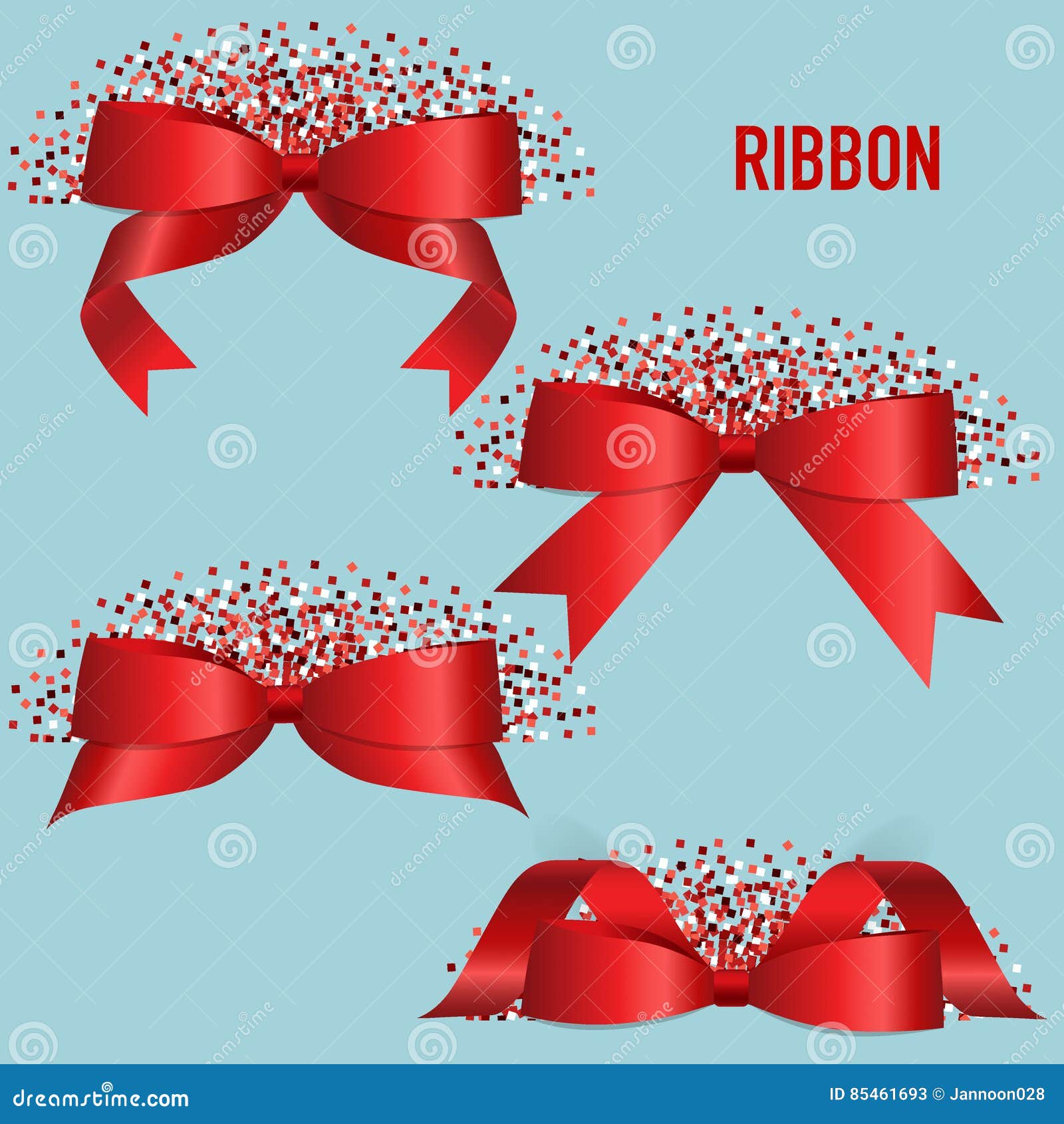 Shiny Red Ribbon. Vector Illustration Stock Vector - Illustration of ...
