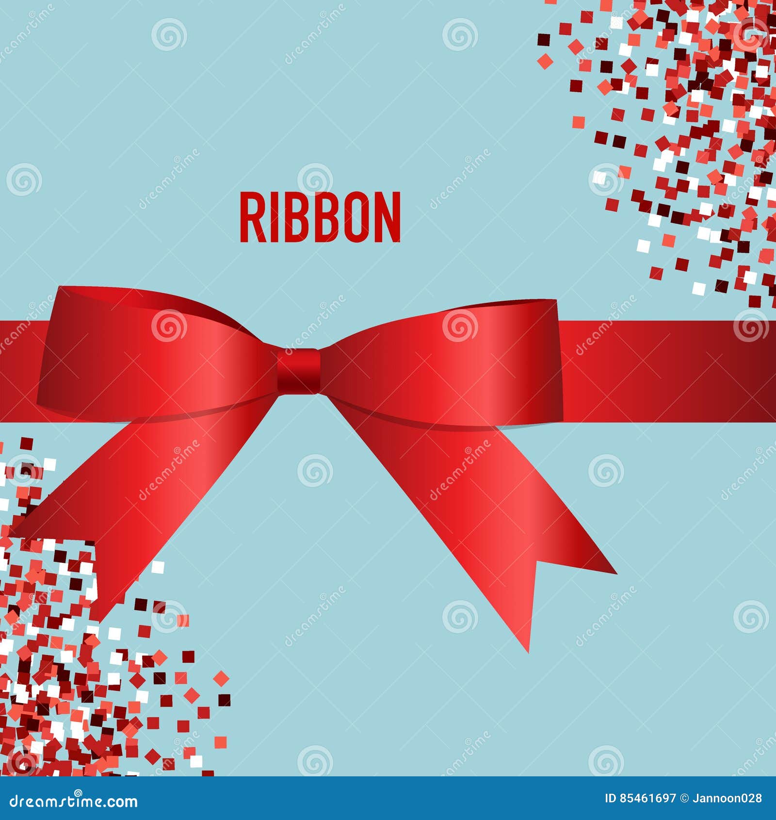 Shiny Red Ribbon. Vector Illustration Stock Vector - Illustration of ...