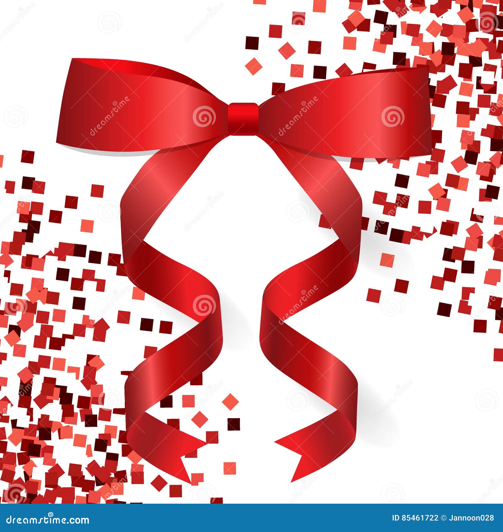 Shiny Red Ribbon. Vector Illustration Stock Vector - Illustration of ...