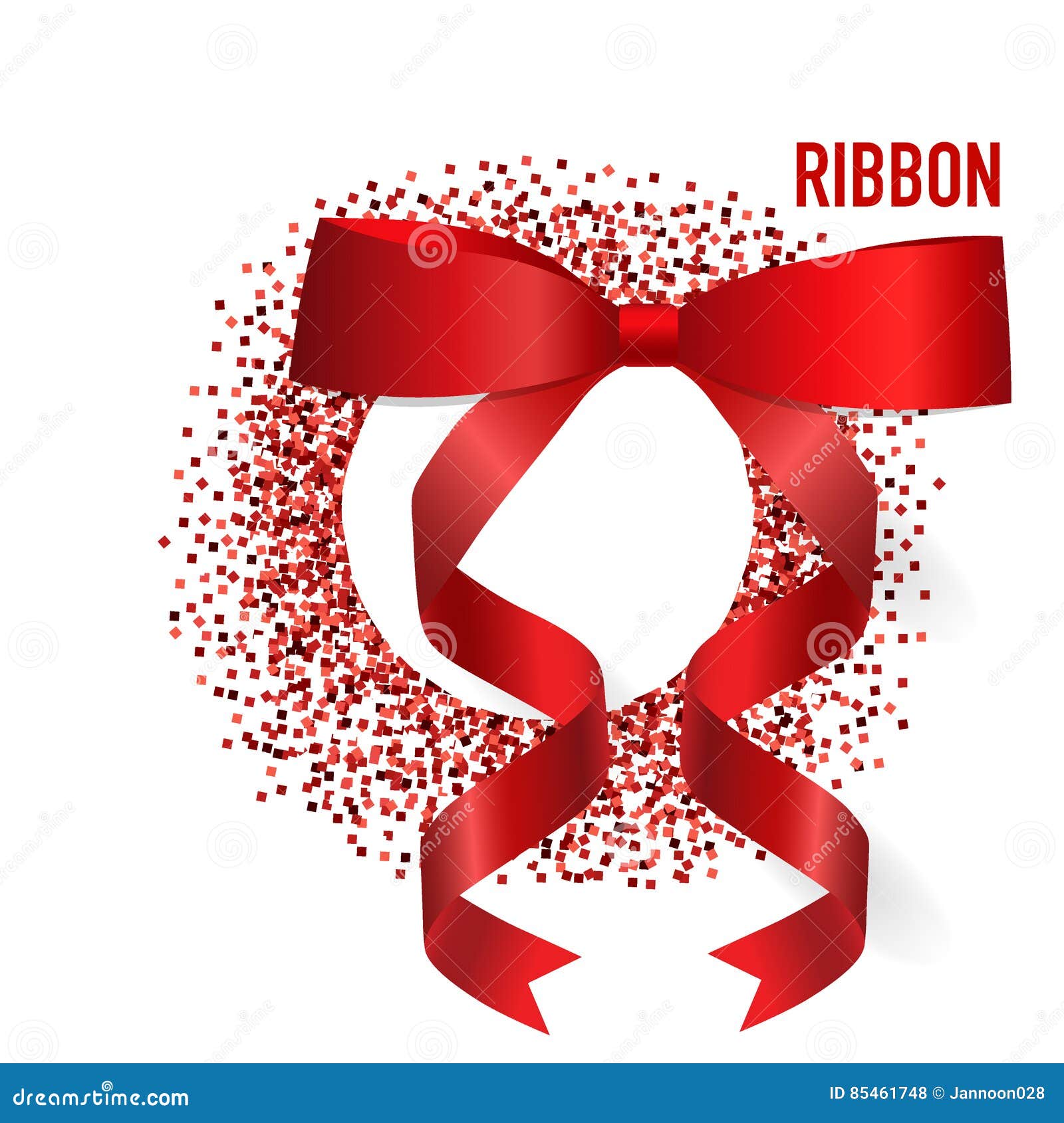 Shiny Red Ribbon. Vector Illustration Stock Vector - Illustration of ...