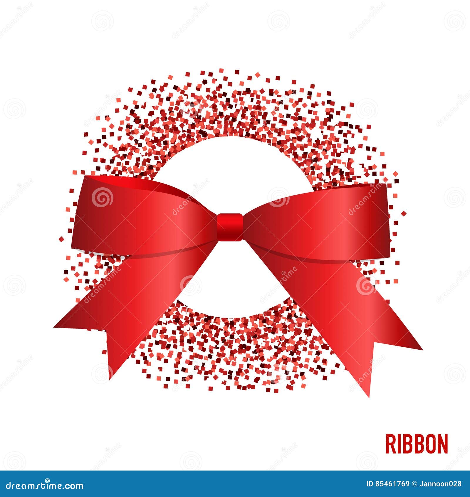 Shiny Red Ribbon. Vector Illustration Stock Vector - Illustration of ...