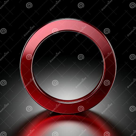 A Shiny Red Ring on a Black Background Stock Photo - Image of curve ...