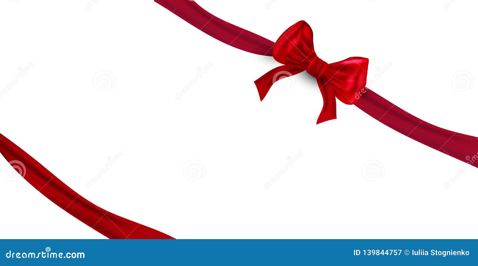 Shiny Red Satin Ribbon on White Background Stock Vector - Illustration ...