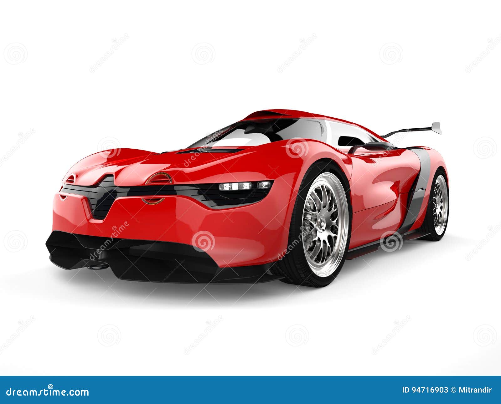Shiny Red Sport Concept Car Stock Illustration - Illustration of auto ...