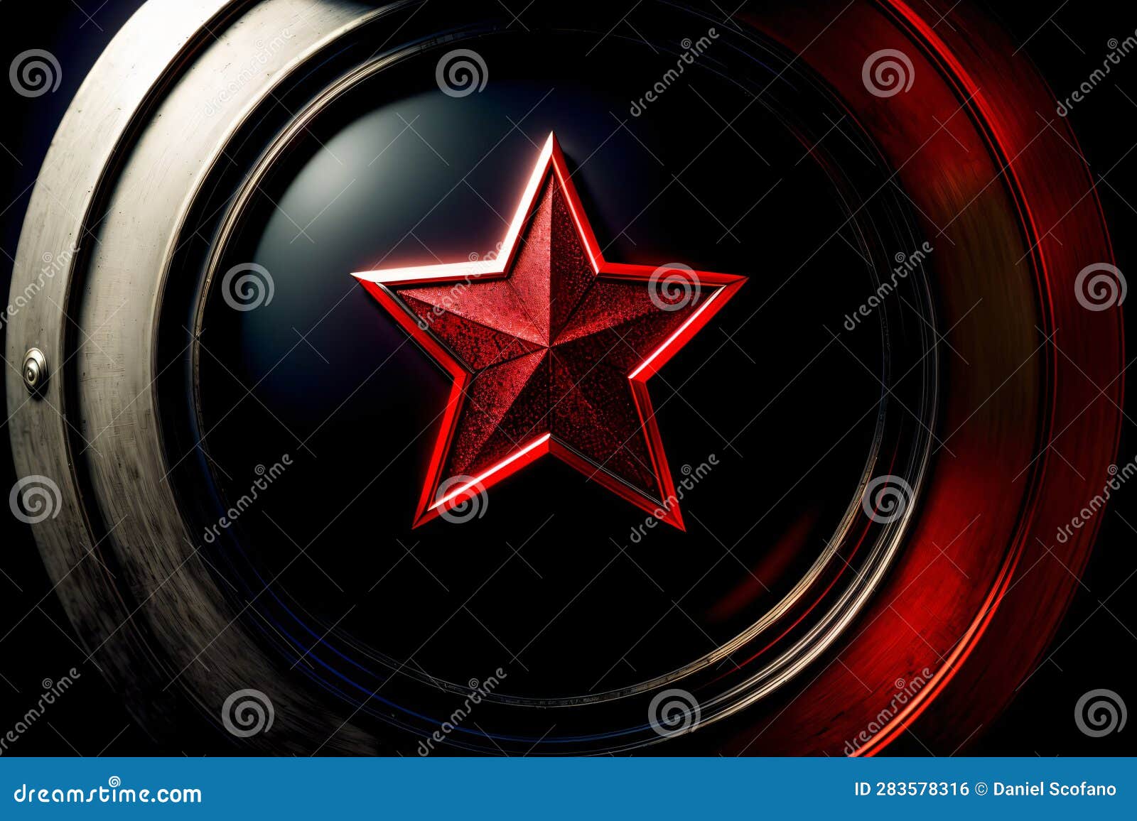 A Shiny Red Star on a Black Background. Generative AI Stock ...