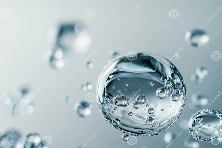 Shiny and Reflective Bubbles of Varying Sizes on a Clear Water Surface ...