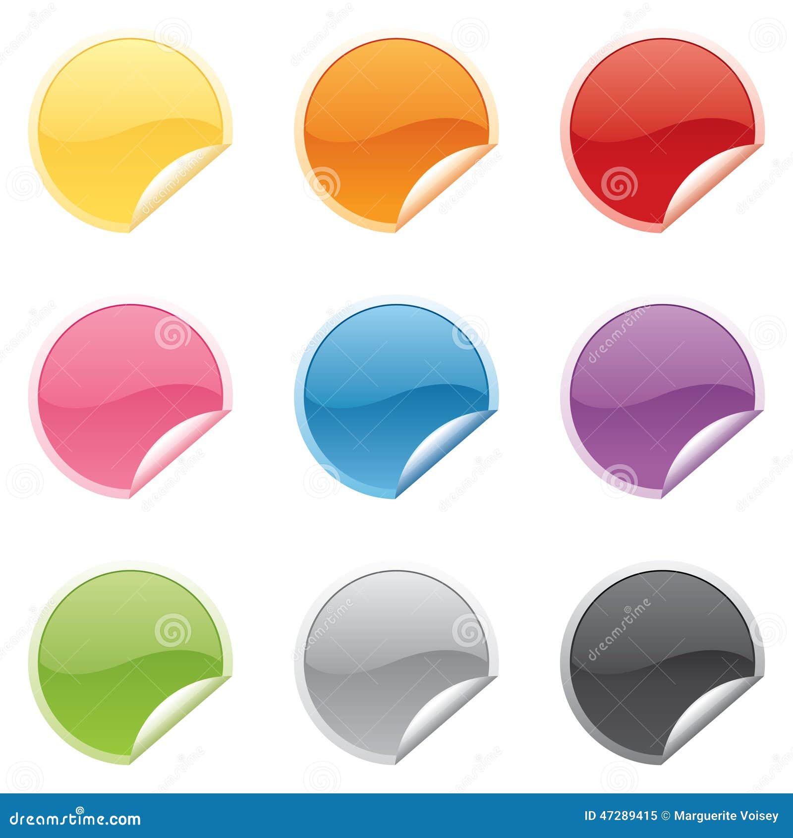 Shiny Round Stickers stock vector. Illustration of pink - 47289415