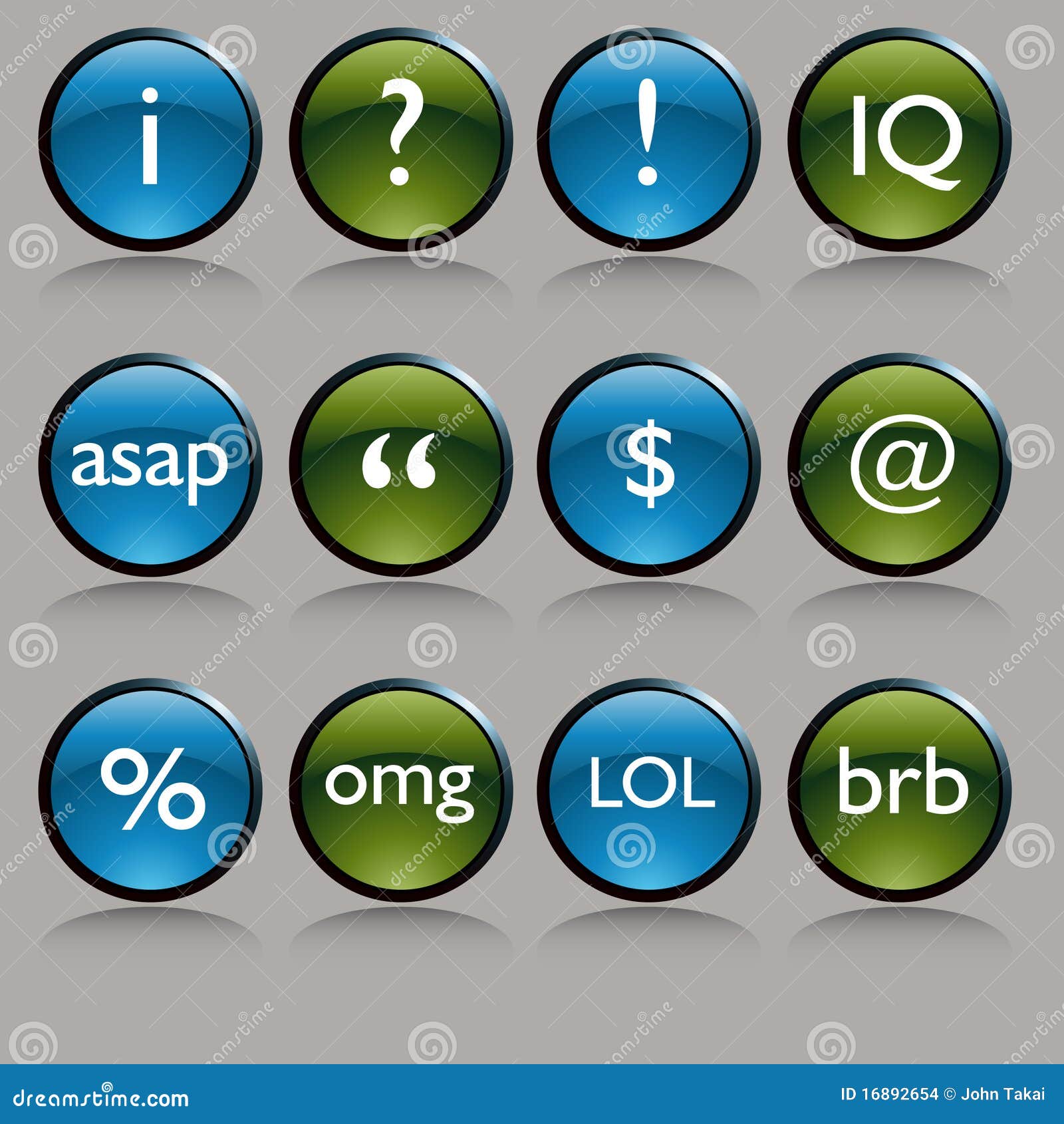 Shiny Round Text Messaging Symbol Buttons Stock Vector - Illustration ...